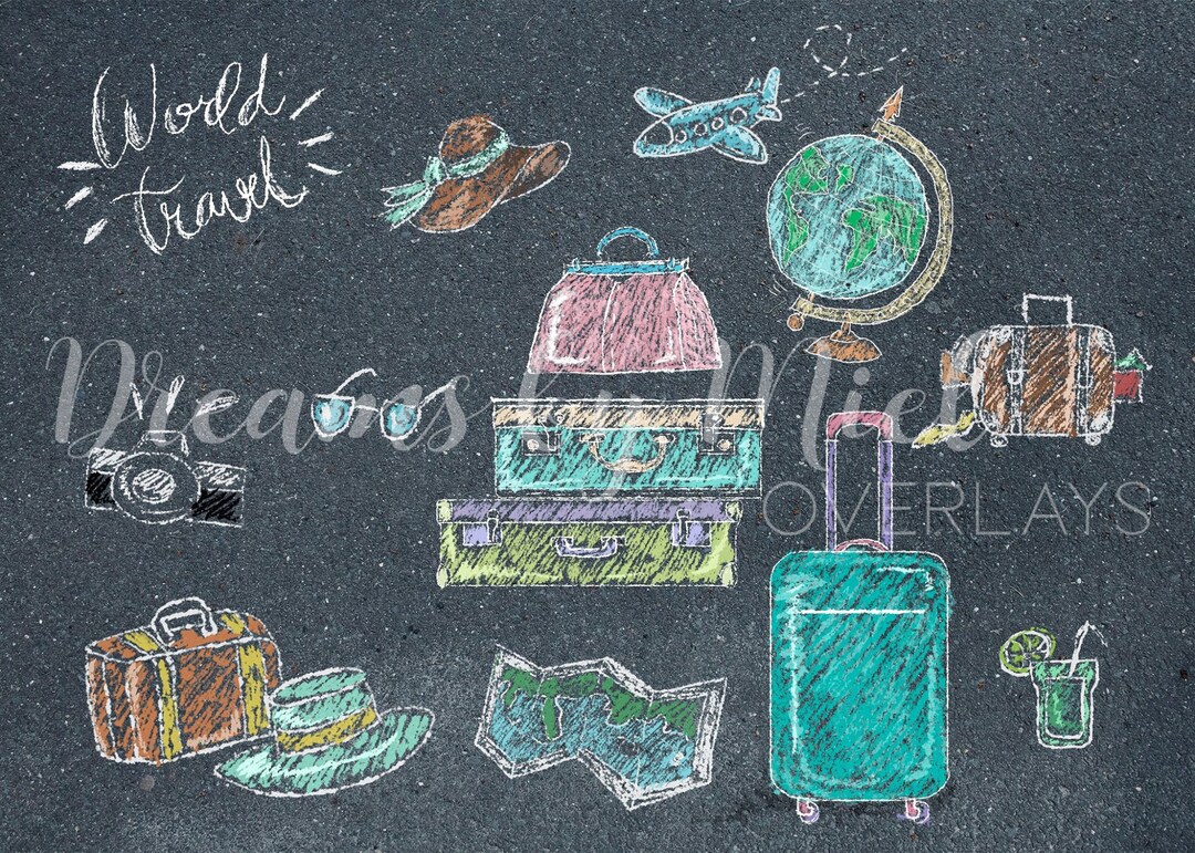 Overlay Travel Sidewalk Chalk Art - Etsy