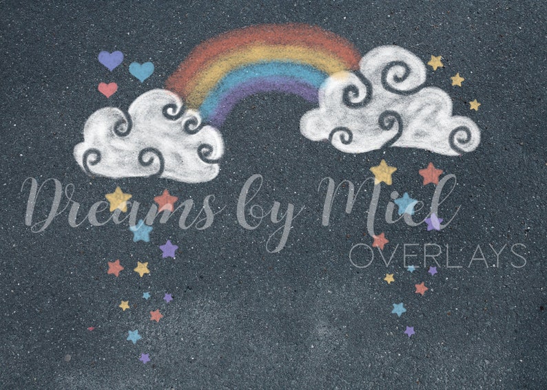 Overlay Rainbow Sidewalk Chalk Art - Etsy