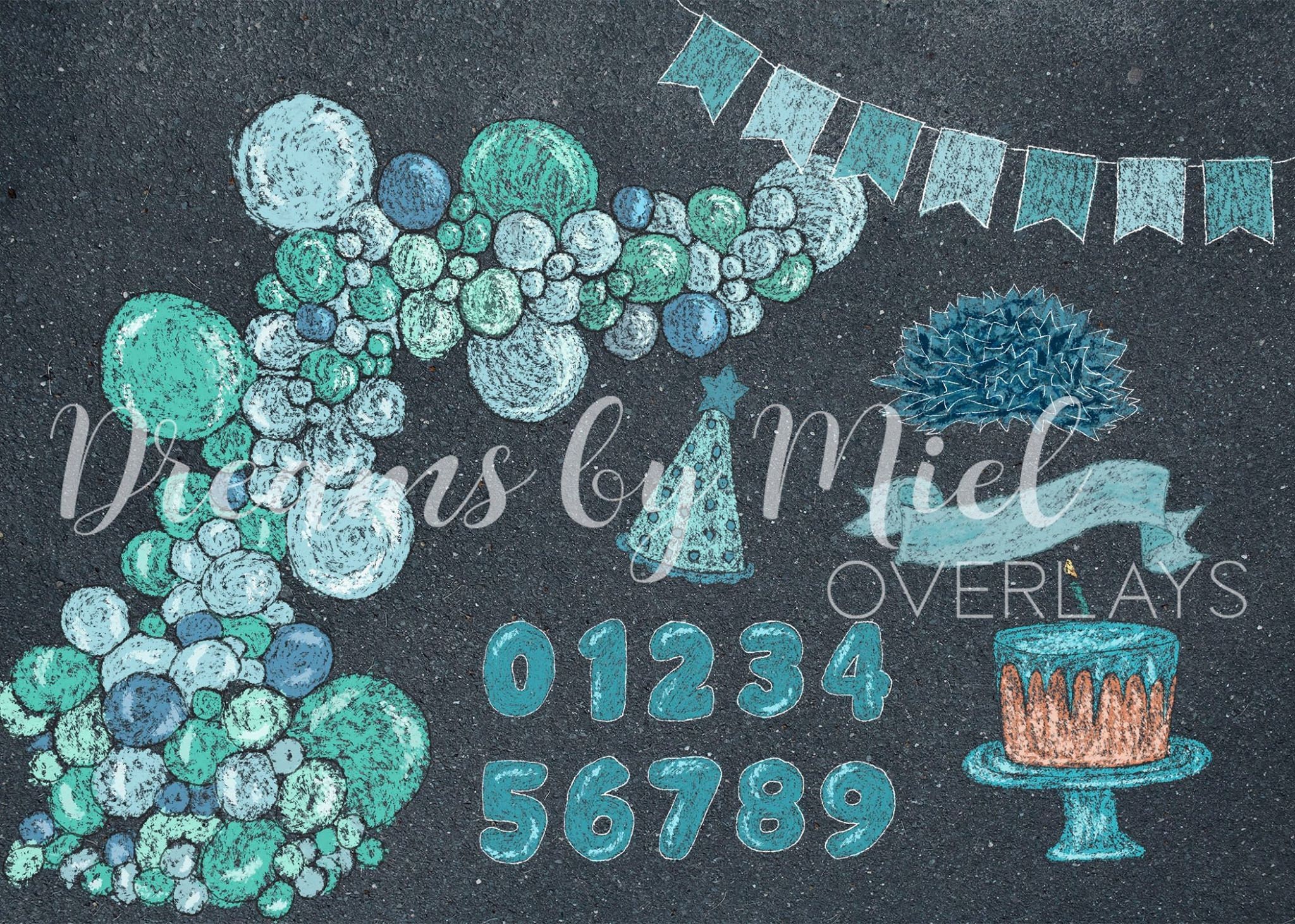 Overlay Cake Smash Sidewalk Chalk Art - Etsy