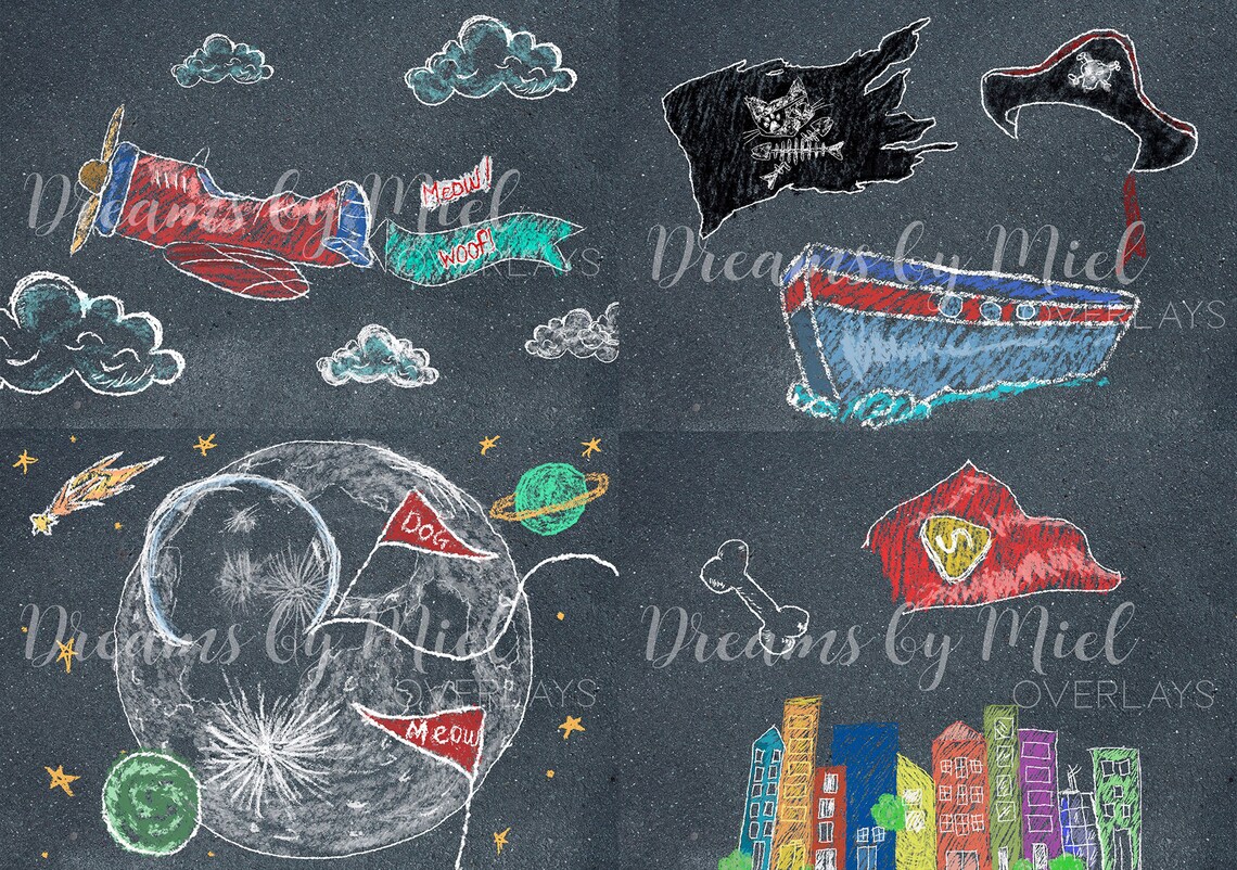 Overlays Pet's Set Sidewalk Chalk - Etsy