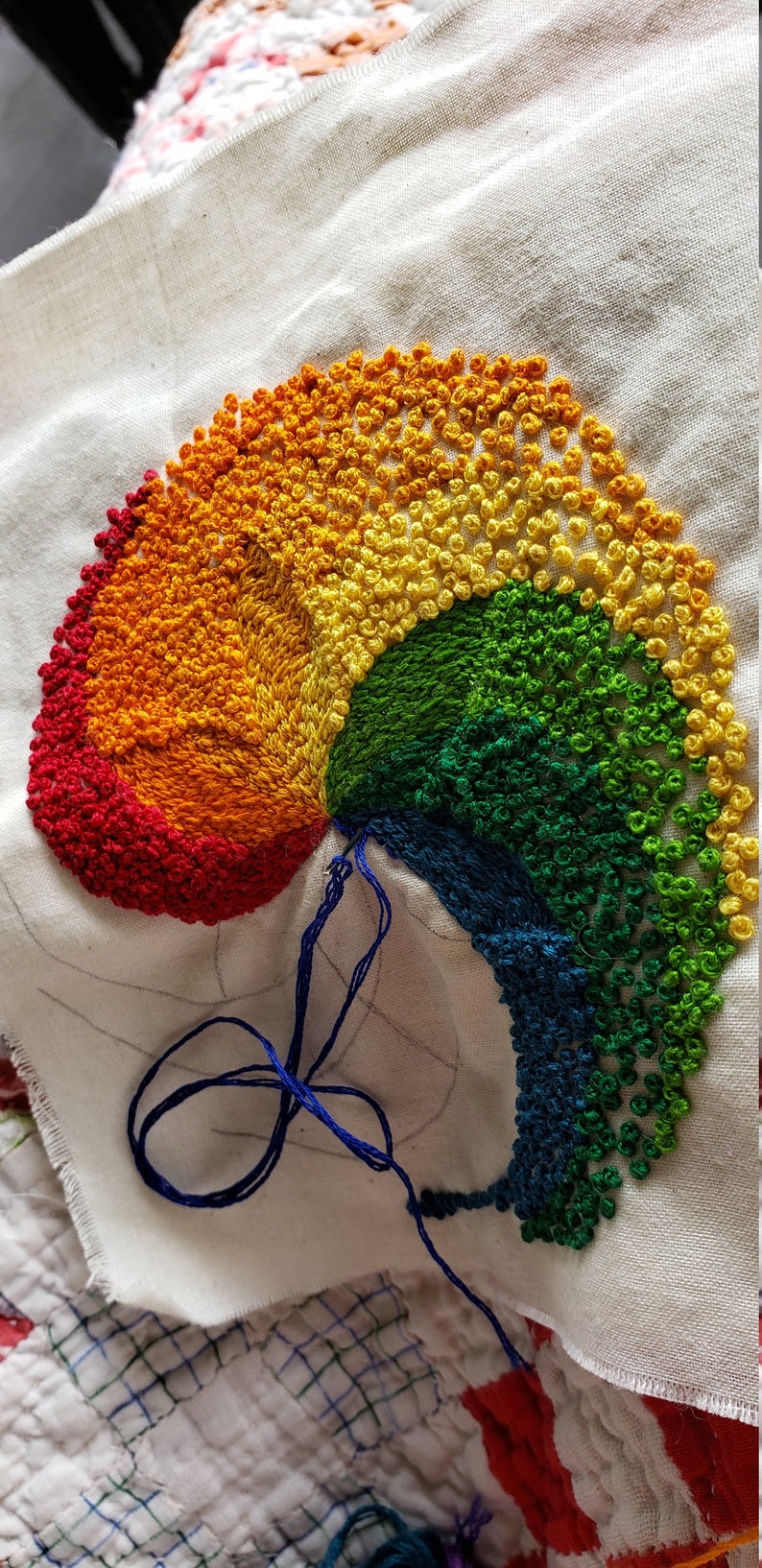 Color Wheel Pinwheel, Digital Pattern, Modern Embroidery, Stitching ...