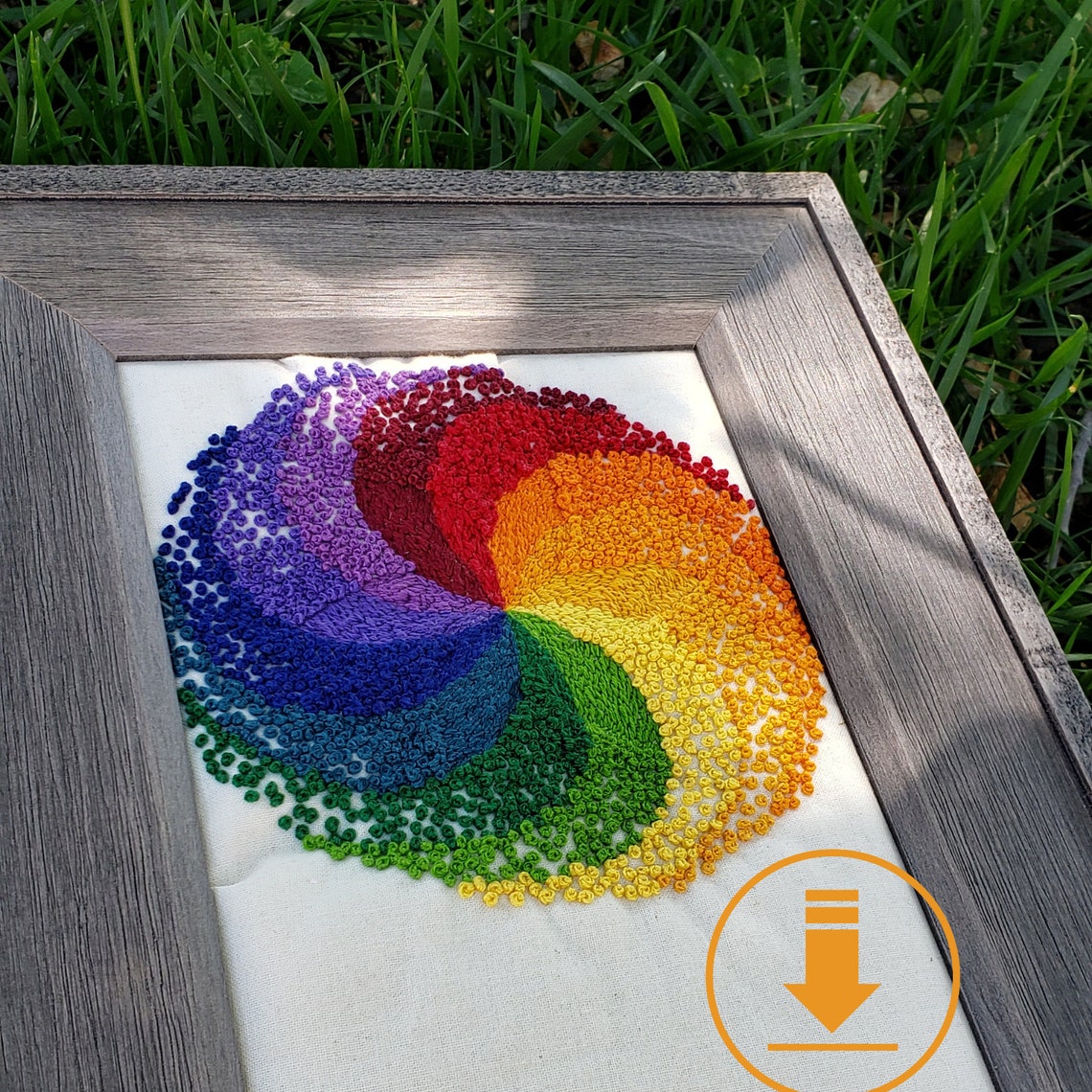 Color Wheel Pinwheel, Digital Pattern, Modern Embroidery, Stitching ...