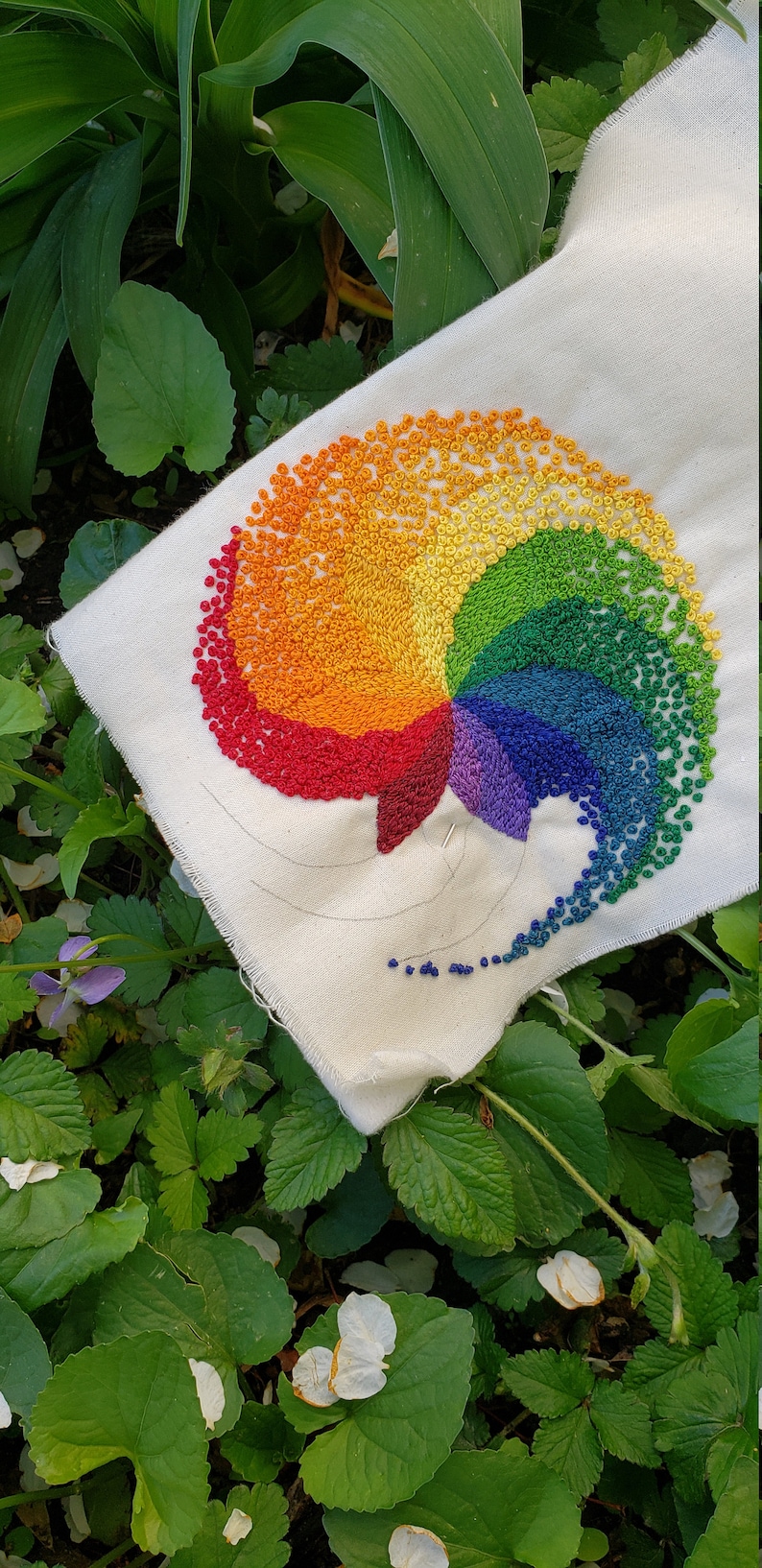 Color Wheel Pinwheel, Digital Pattern, Modern Embroidery, Stitching ...