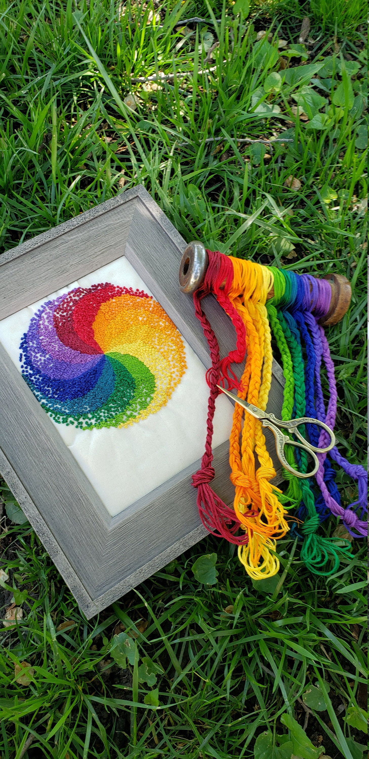 Color Wheel Pinwheel, Digital Pattern, Modern Embroidery, Stitching ...