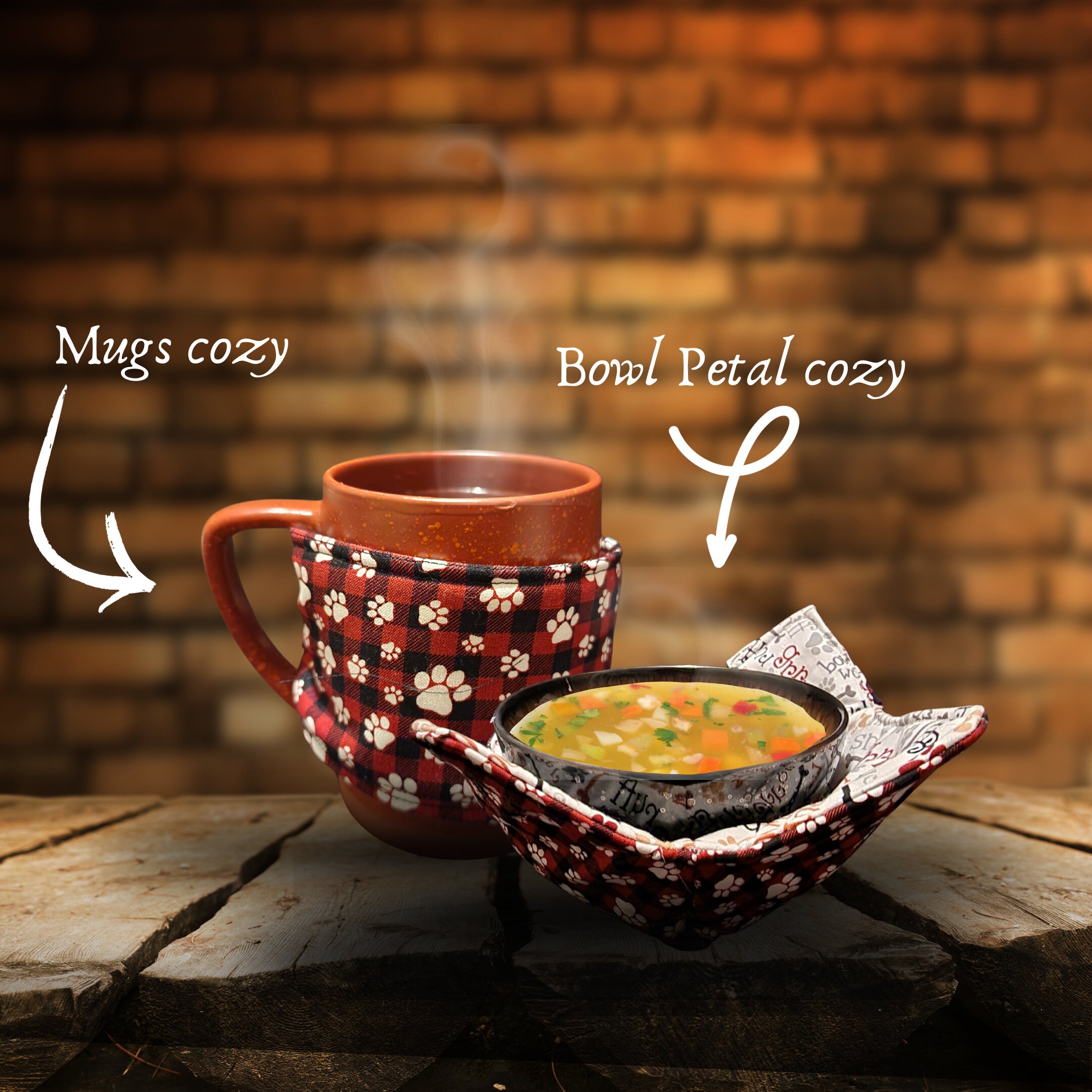 Cozy Set. Cozy Bowl and Two Size of Mug Cozy. Perfect Cozy Gift ...