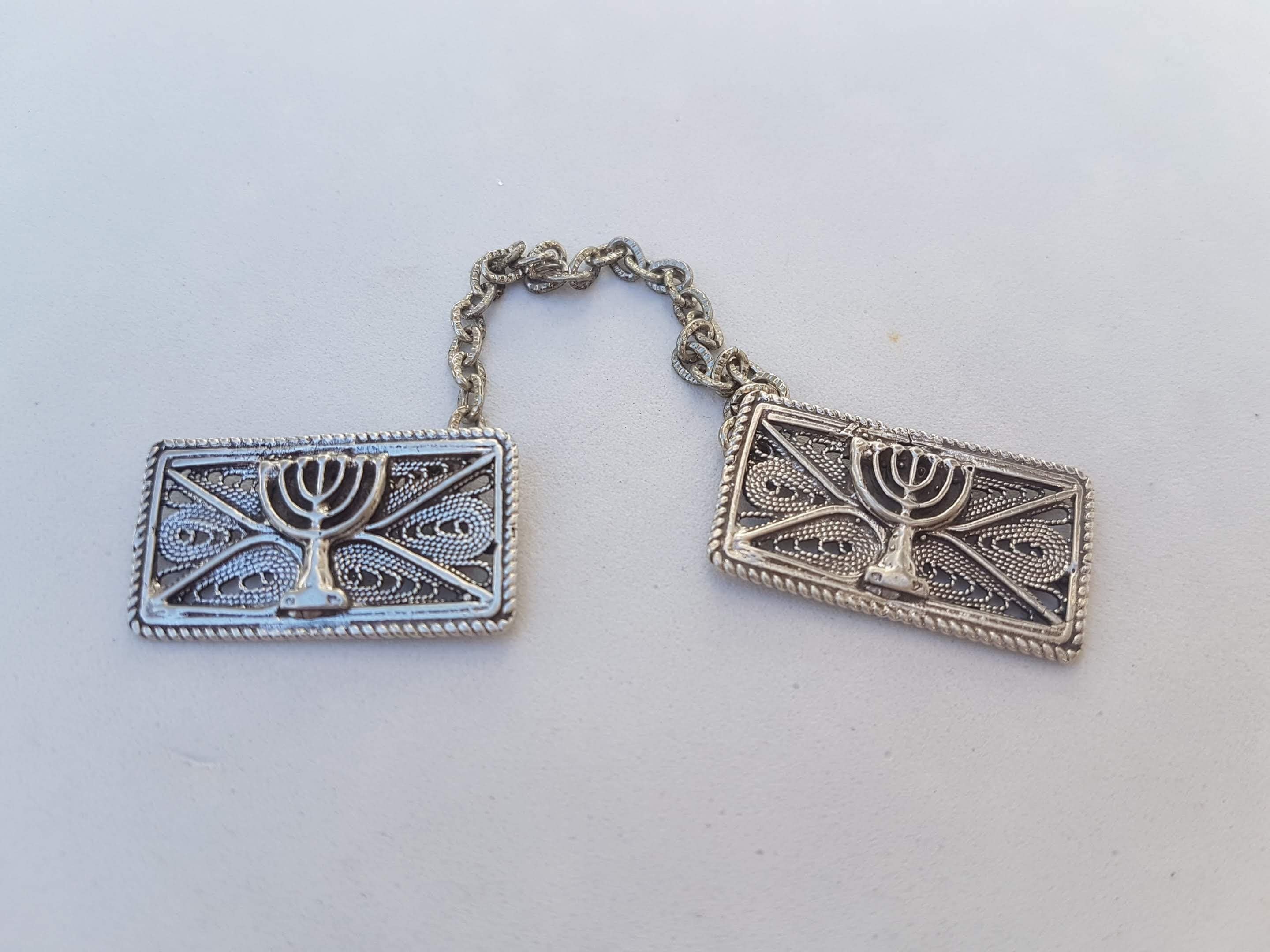 Menorah Tallit Holders, Prayer Shawl Clips, Unique Tallit Clips, Jewish ...