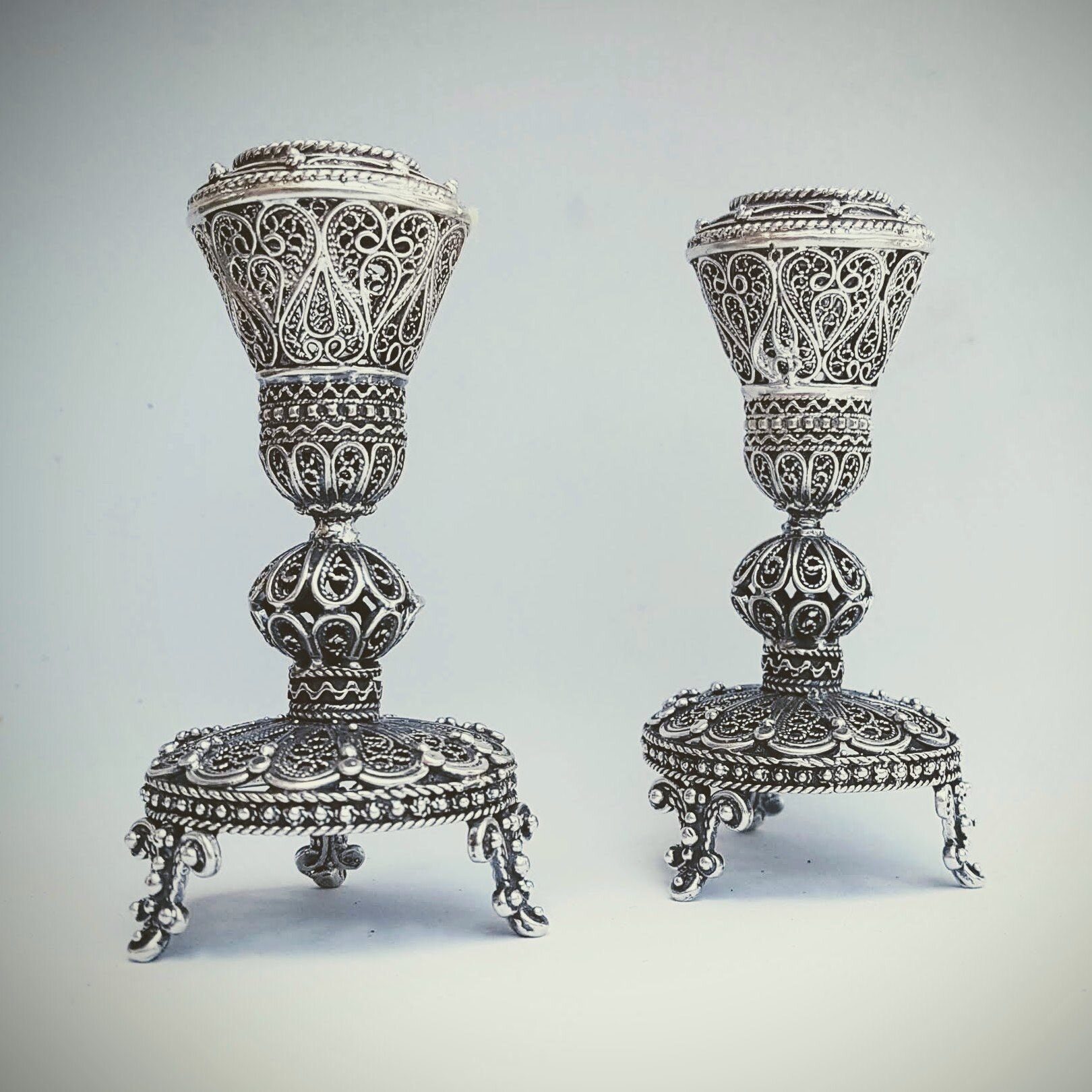Sterling Silver Shabbat Candlesticks, Stunning Silver Candlesticks ...