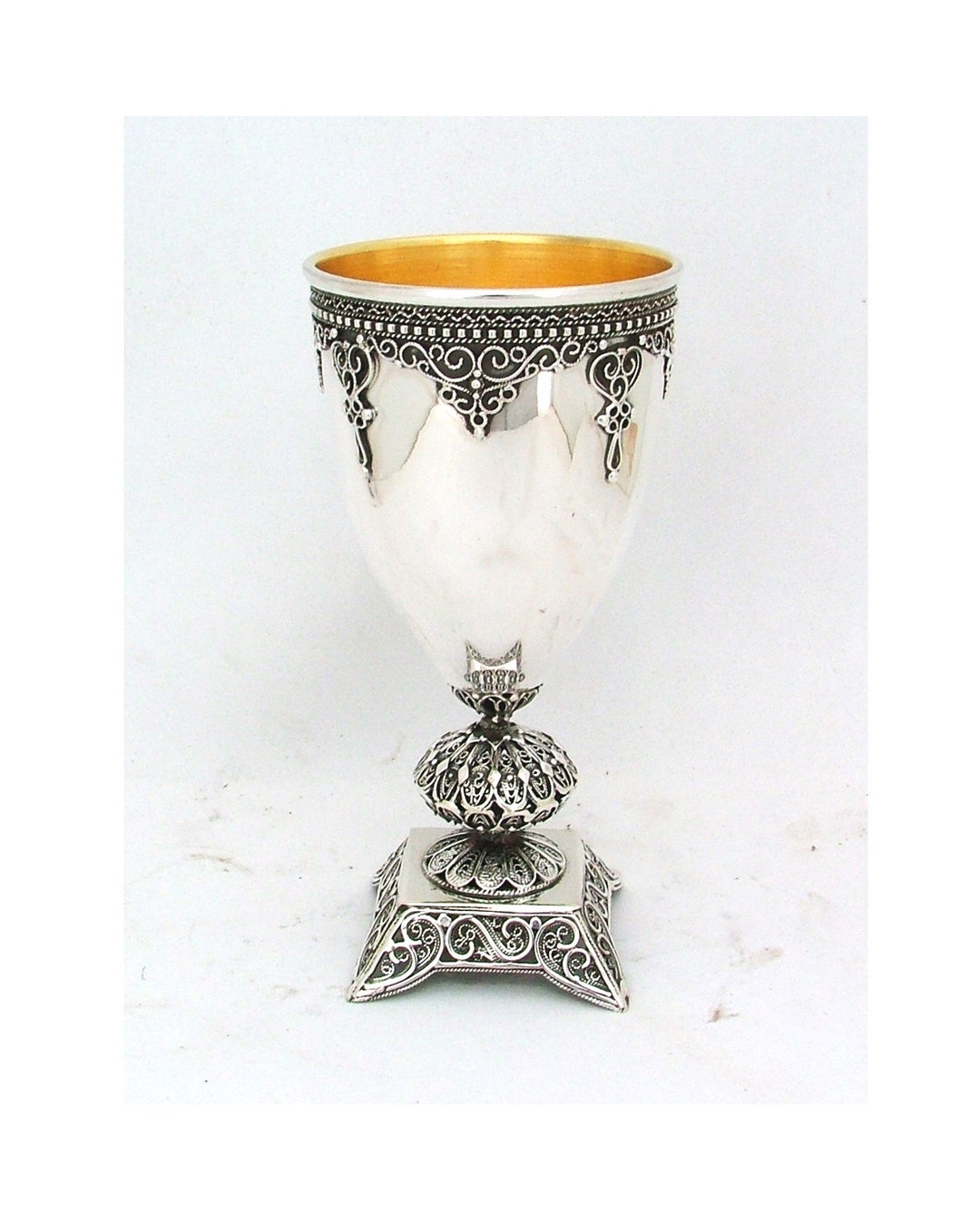 Kiddush Goblet, Shabbat Wine Cup, Jewish Gift, Unique Decorative Silver ...