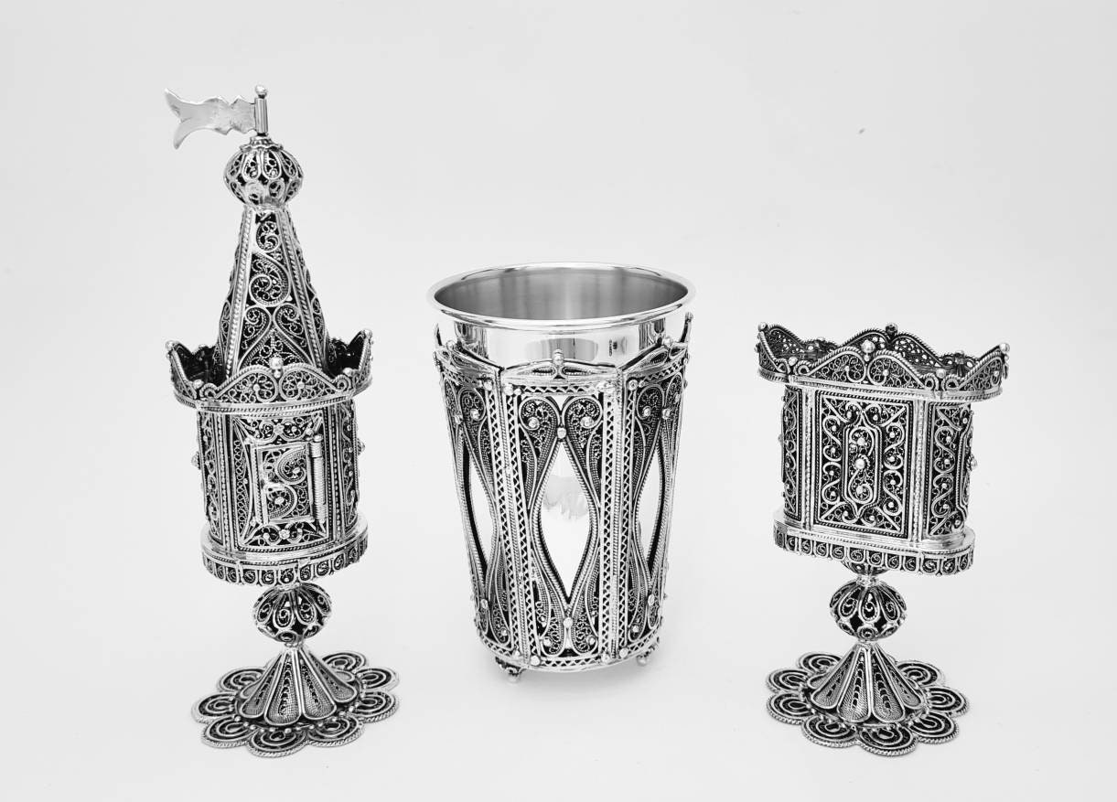Silver Havdalah Set Filigree Handmade Havdalah Set Sterling - Etsy