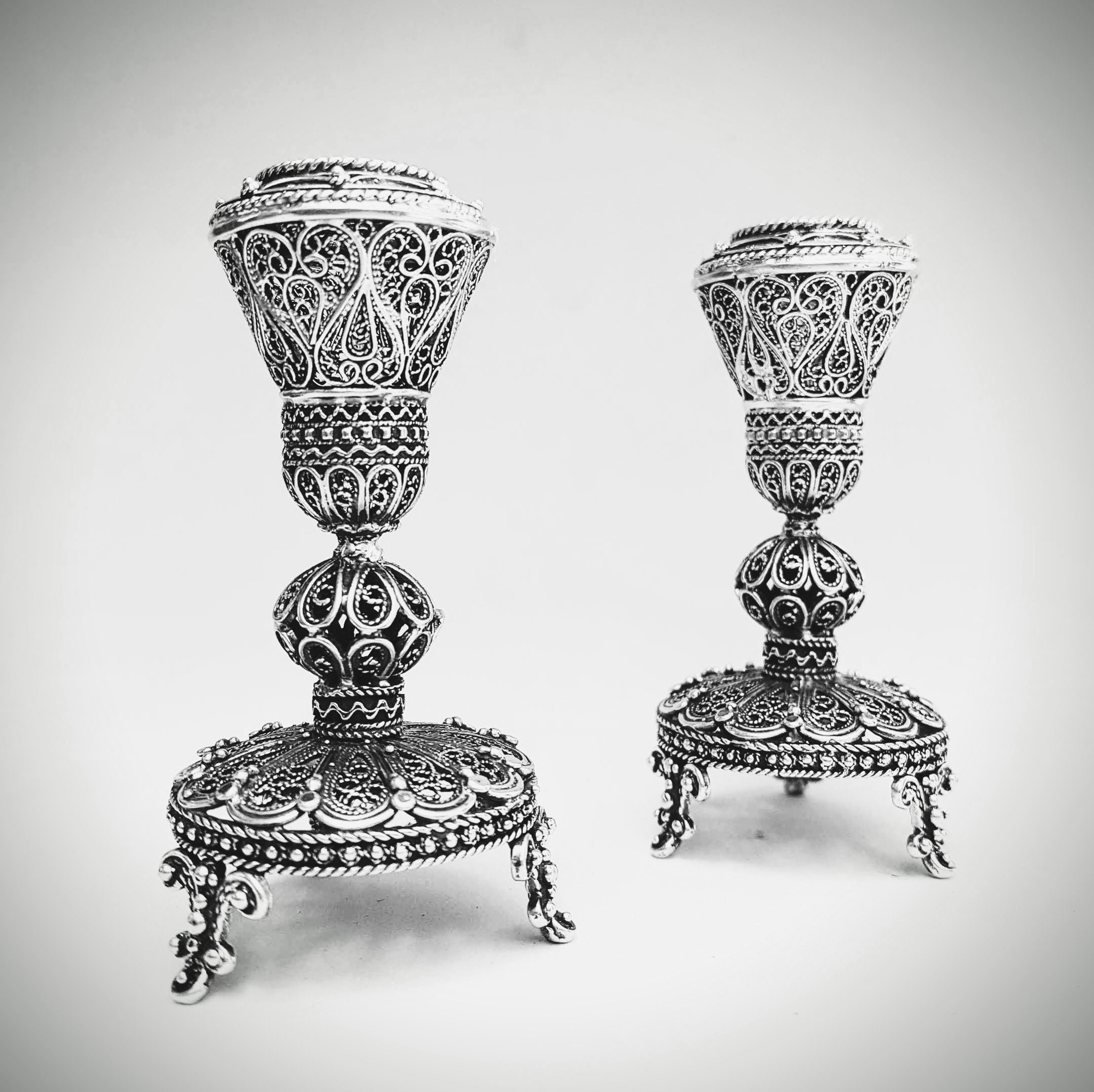 Sterling Silver Shabbat Candlesticks, Stunning Silver Candlesticks ...