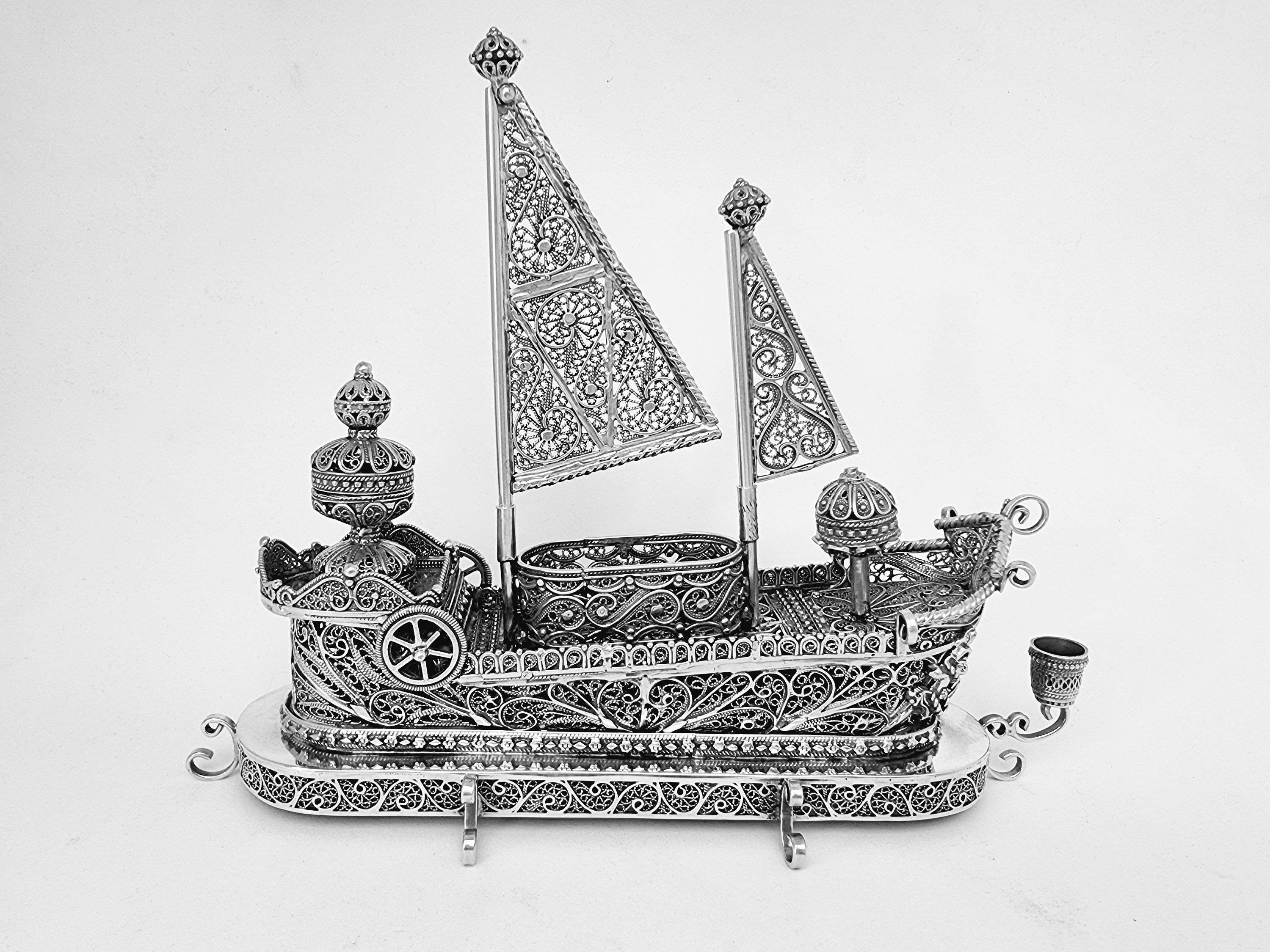 Unique Ship Design Havdalah Set With Menorah for Hanukkah, Handmade ...