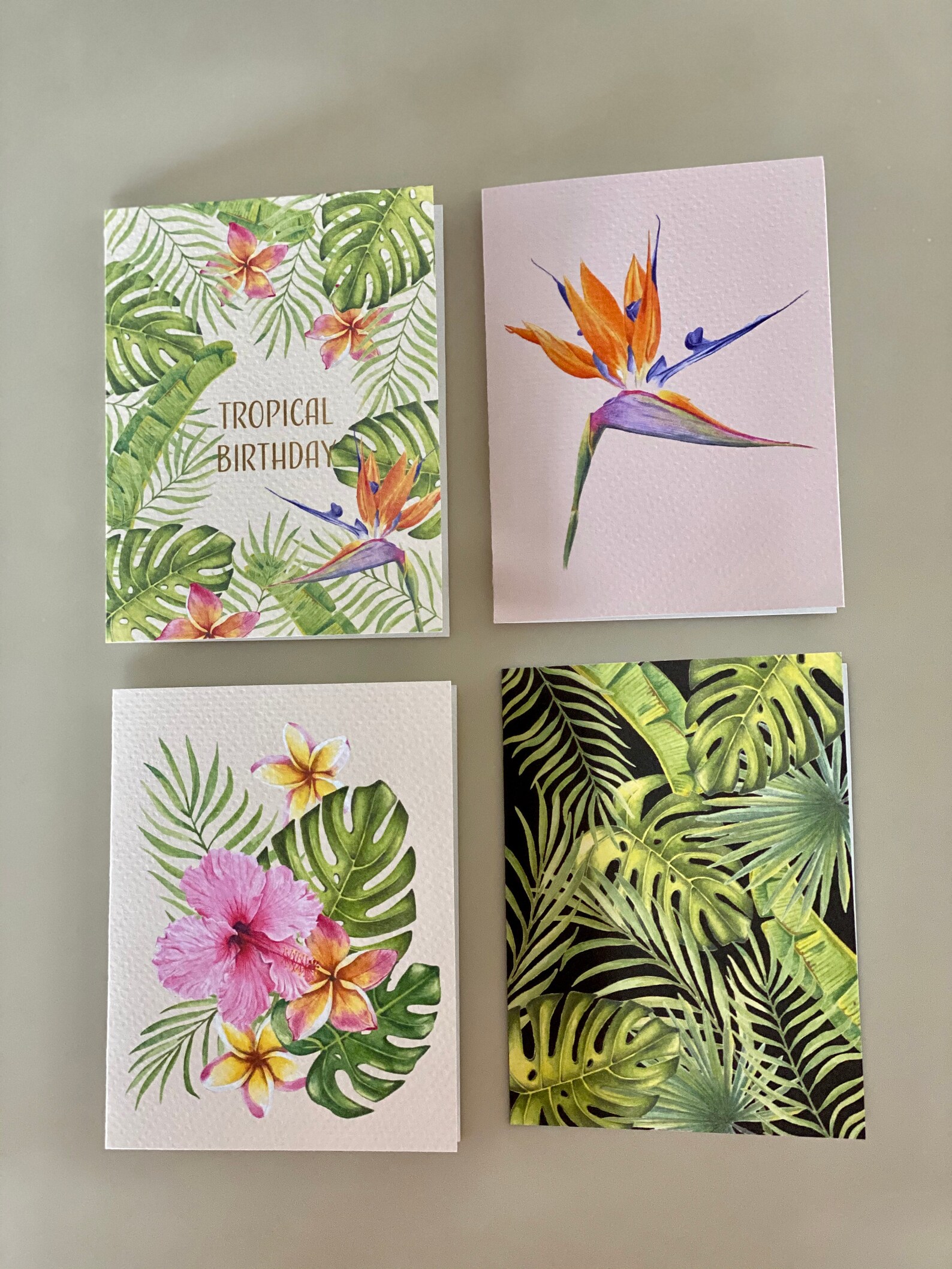 Tropical Greeting Card Set of 4 | Botanical Watercolour Cards | Eco ...