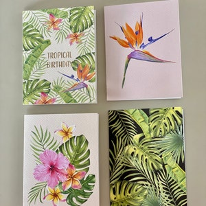 Tropical Greeting Card Set of 4 | Botanical Watercolour Cards | Eco ...