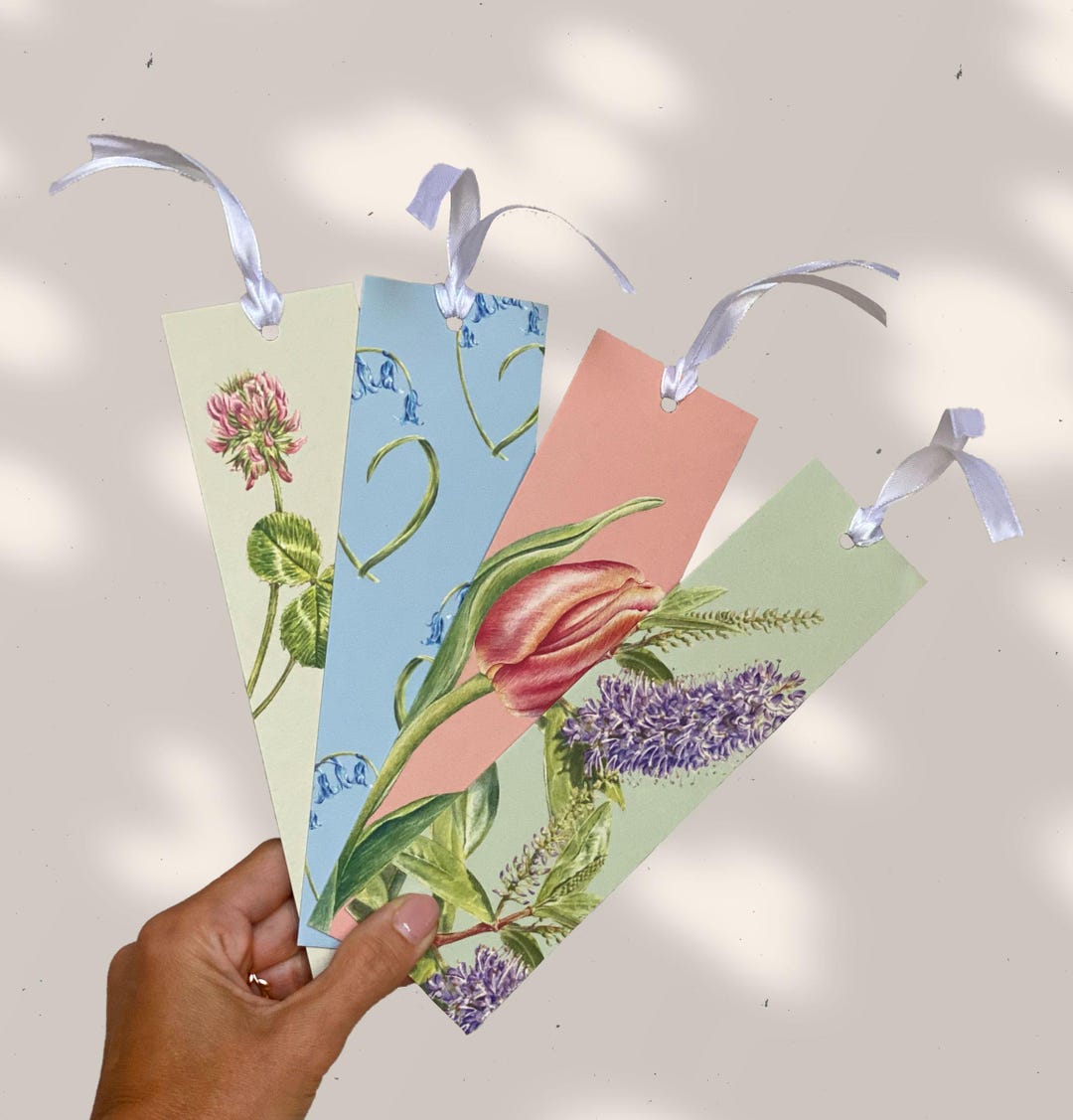Spring Flowers Bookmarks | Botanical Watercolour Bookmark Set | Nature ...