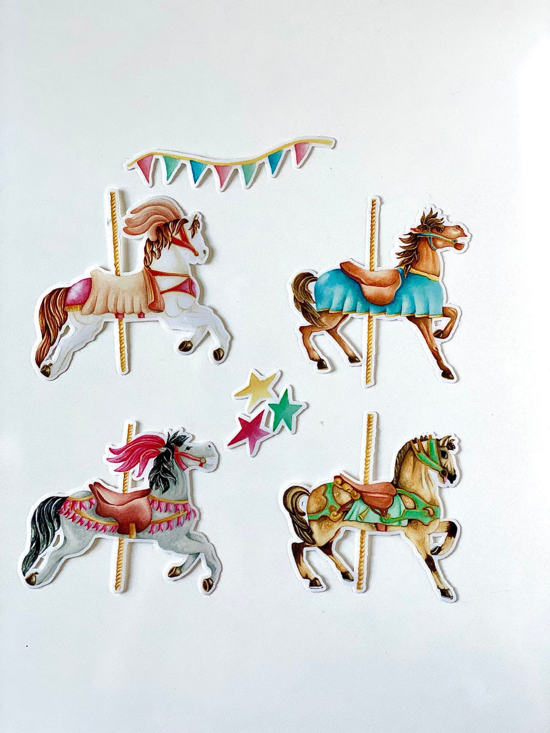 HORSE CAROUSEL VINYL Stickers - Children Sticker Pack - Laptop Stickers ...
