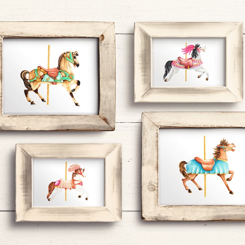 Carousel Horse Art - Etsy