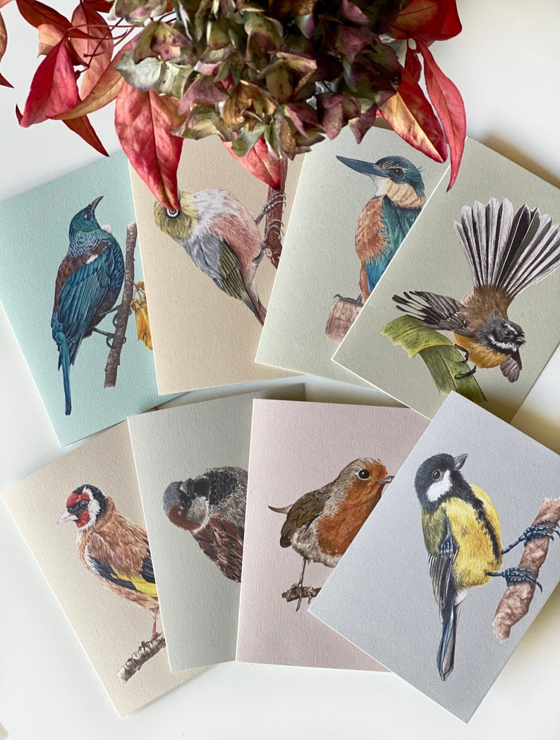 GARDEN BIRDS Greeting Cards. Handmade 100% Eco-friendly and - Etsy