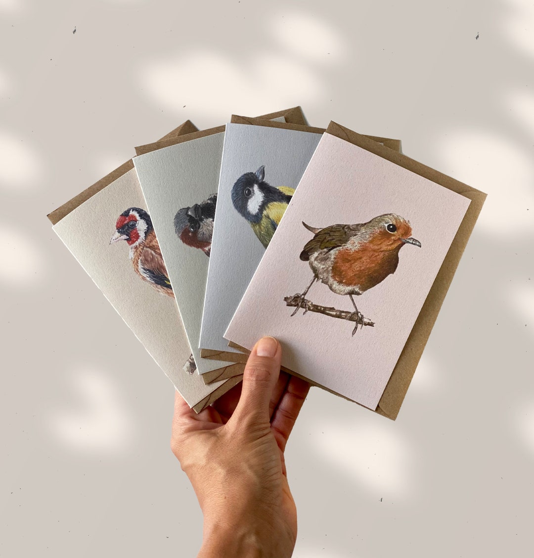 GARDEN BIRDS Greeting Cards. Handmade, 100% Eco-friendly and Luxury ...