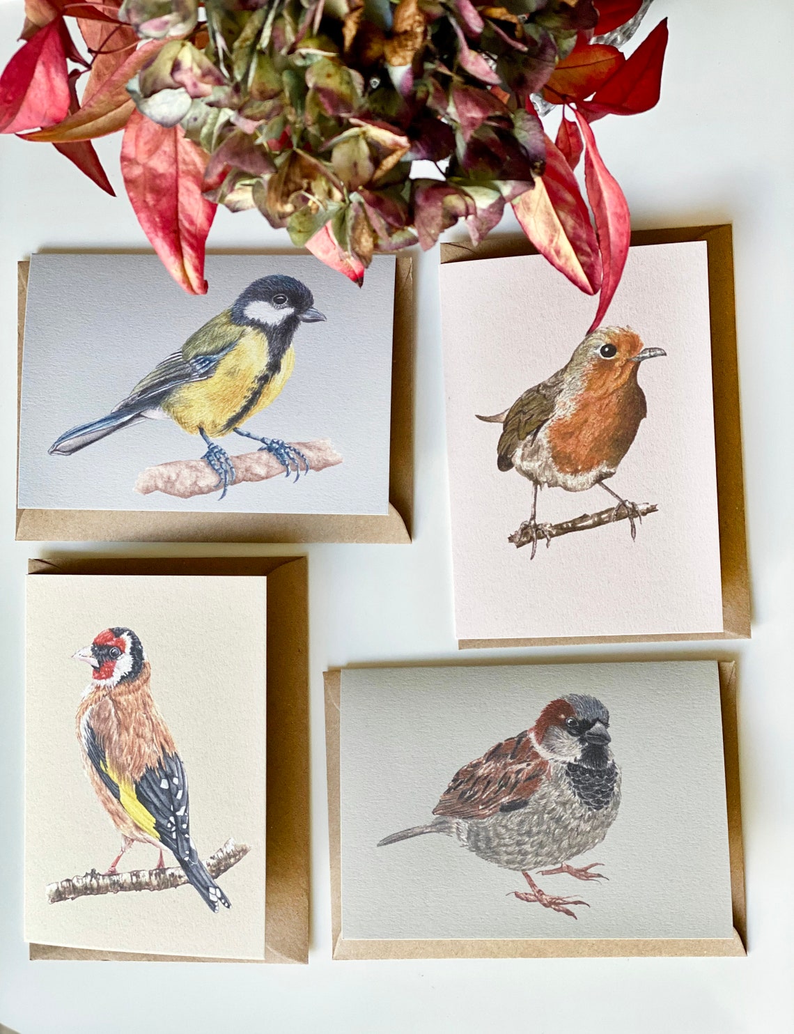 GARDEN BIRDS Greeting Cards. Handmade 100% Eco-friendly and - Etsy
