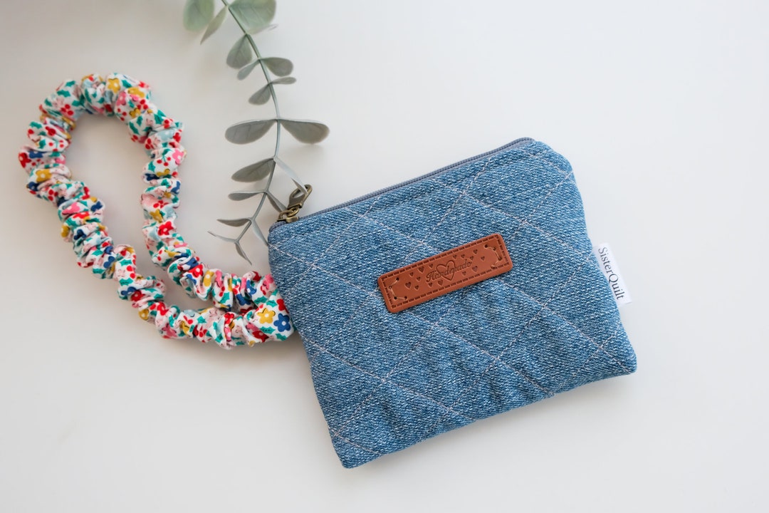 Upcycled Denim Coin Purse, Handmade Mini Key Pouch, Denim Zippered ...