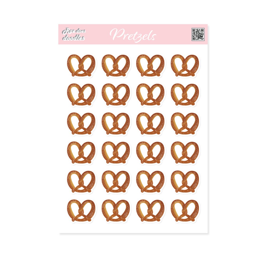 Pretzel Stickers - Salty Snack Pack Stickers - Etsy