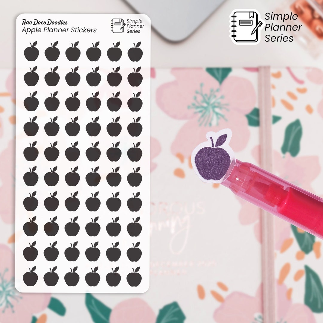 Clear Mini Apple Planner Stickers Apple Icon Stickers Teacher Planner ...