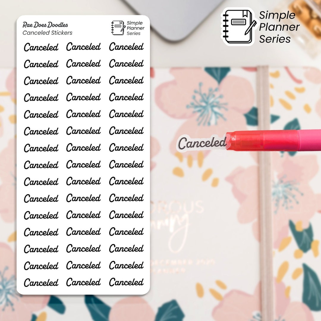 Clear Canceled Planner Stickers | Simple Canceled Planner Stickers ...