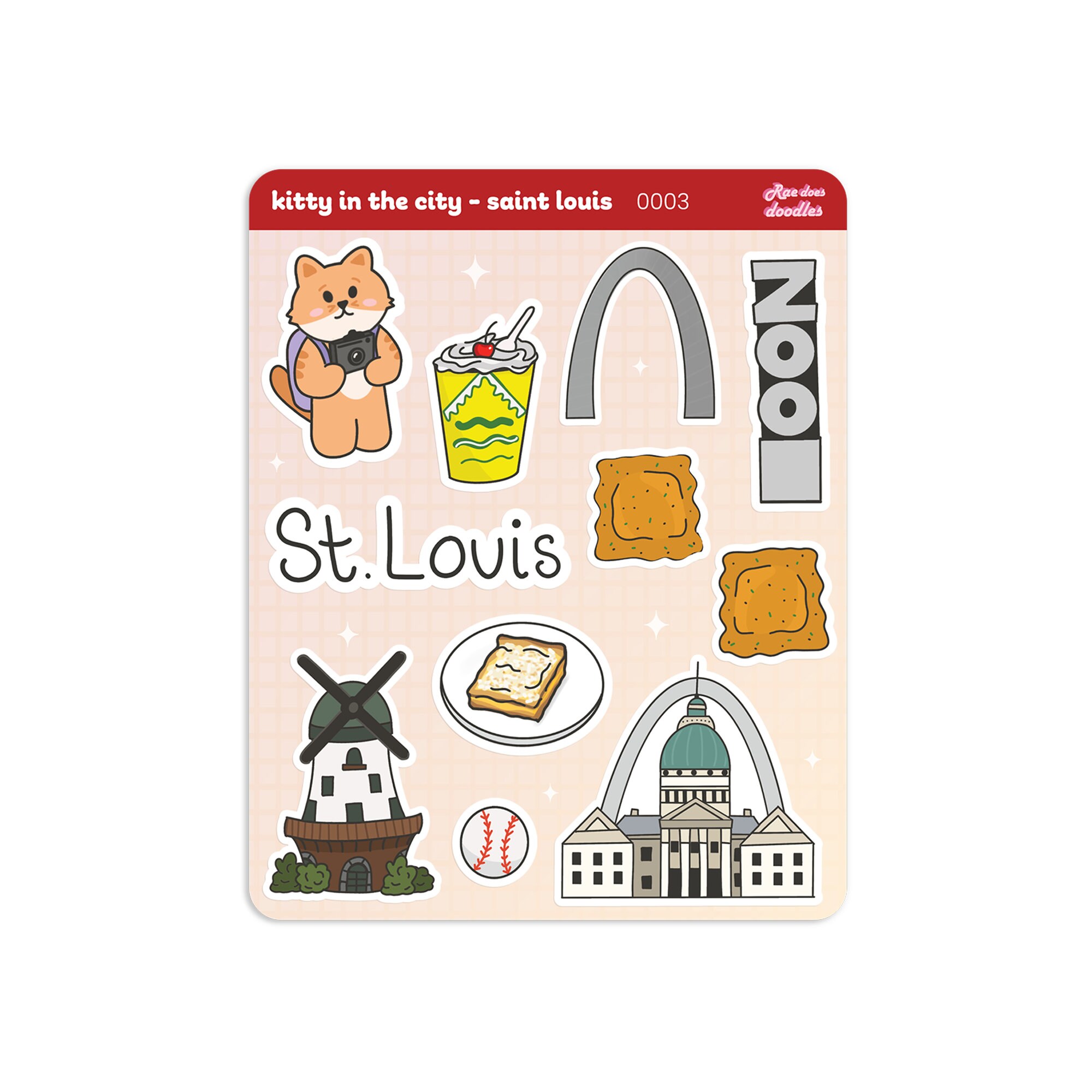 St Louis Stickers Saint Louis Sticker Kitty in the City STL - Etsy