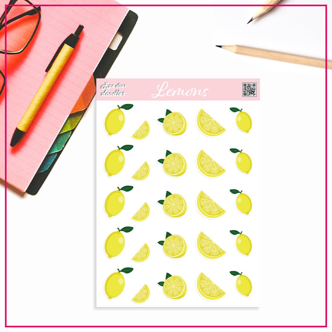 Lemon Fruit Stickers - Etsy
