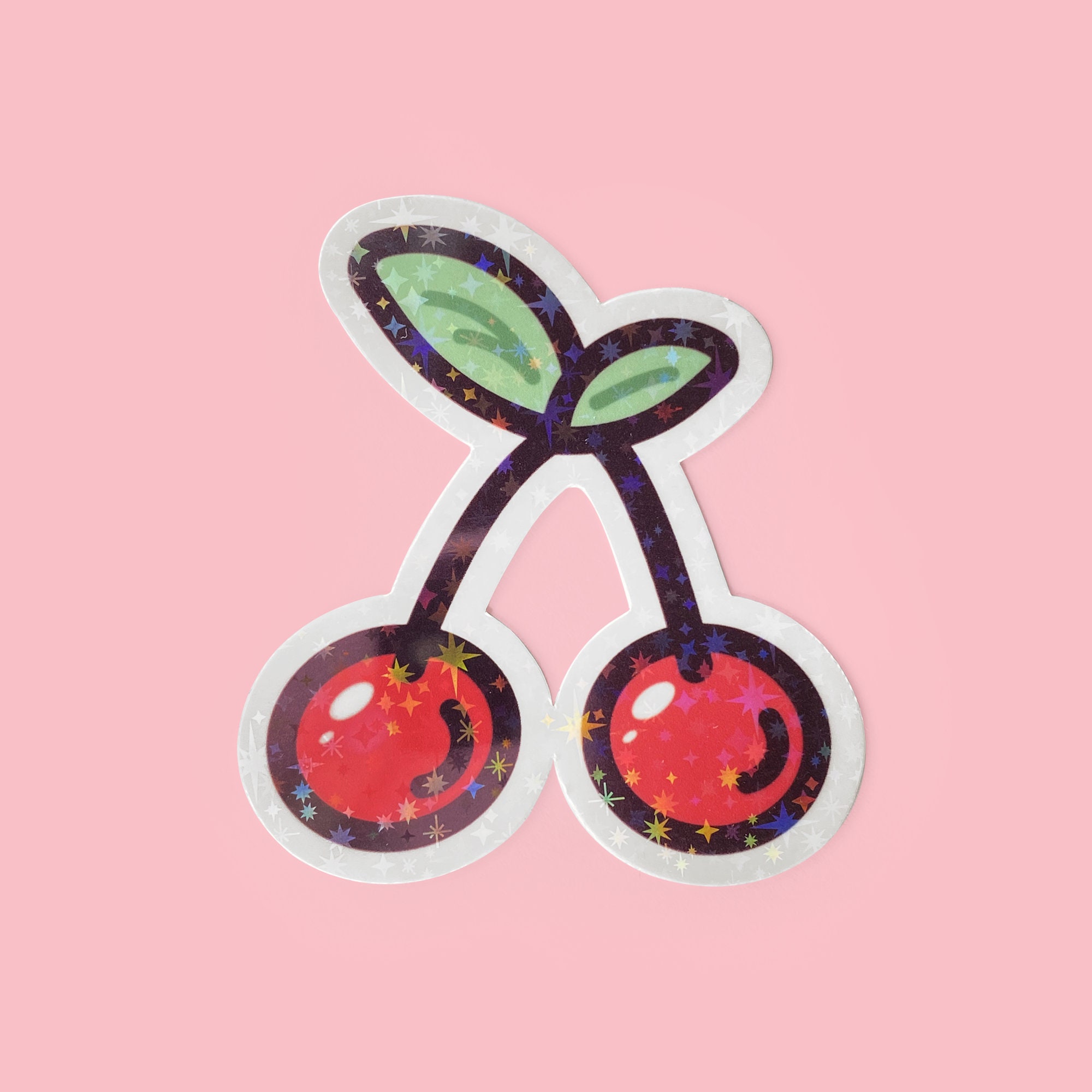 Cherry Holographic Glitter Sticker | Kawaii Cherries | Y2K Inspired ...