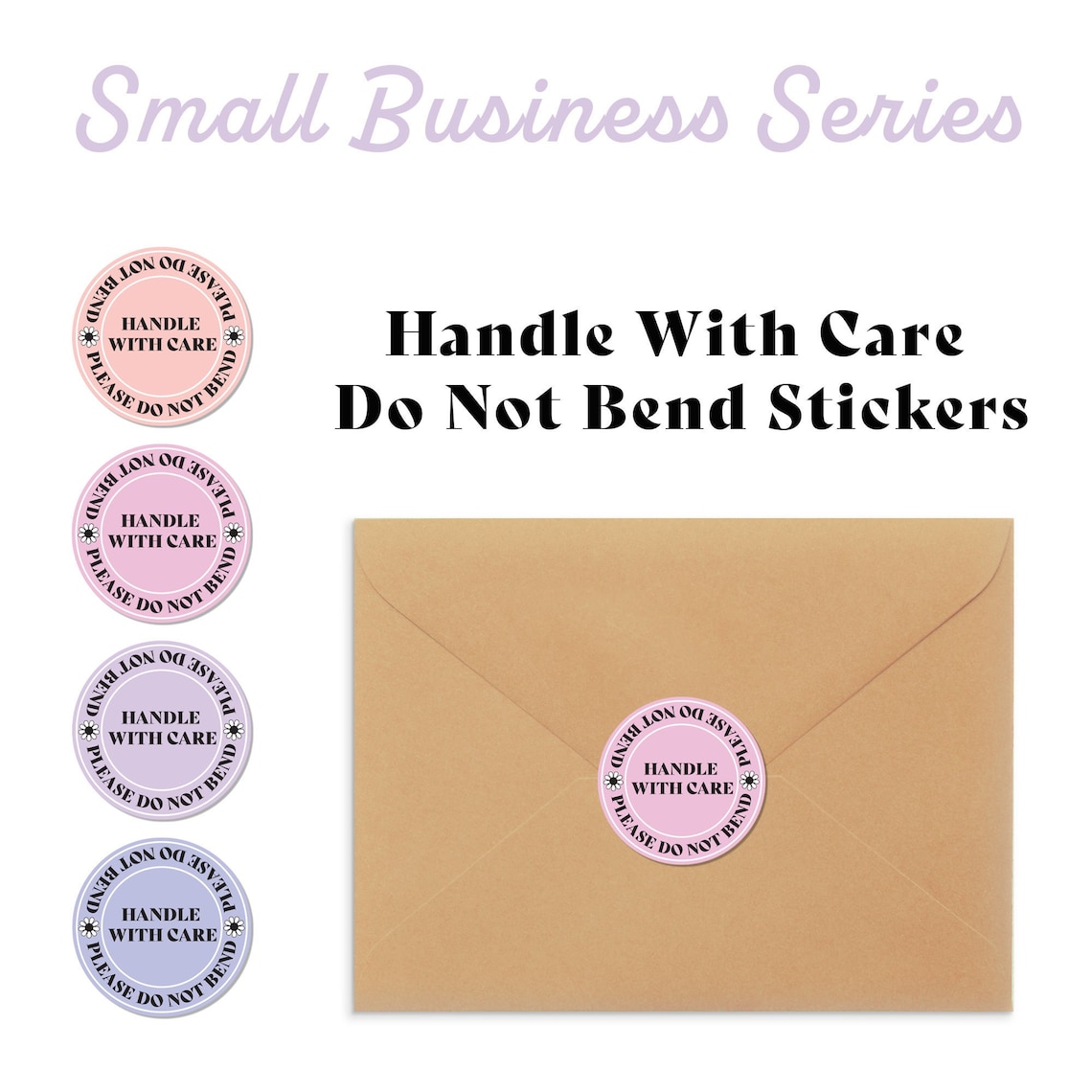 Handle With Care Stickers Do Not Bend Small Business Matte Labels Set ...