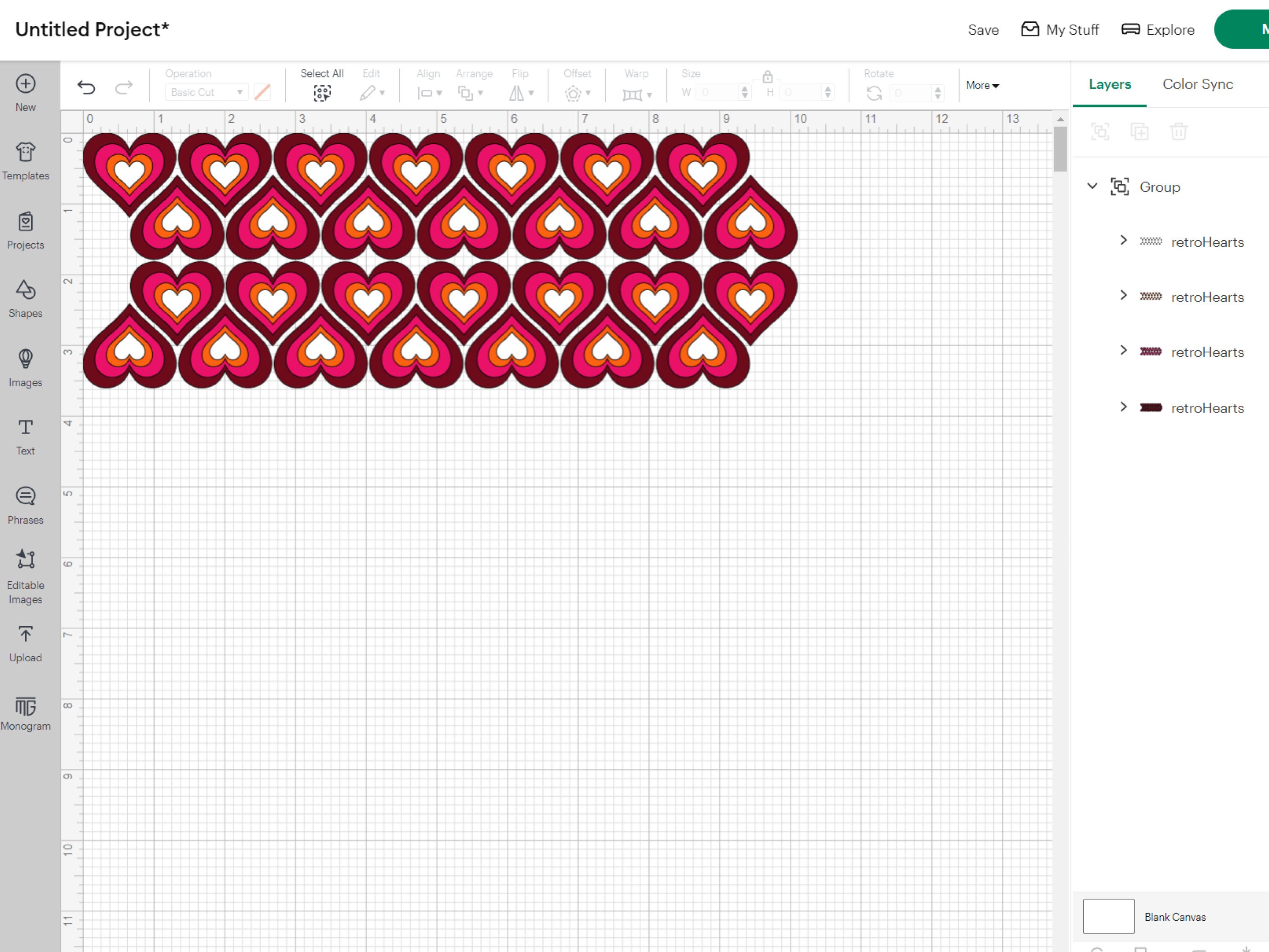 Retro Hearts SVG | Heart SVG 16oz Libbey Glass Cup Wrap | Seamless ...