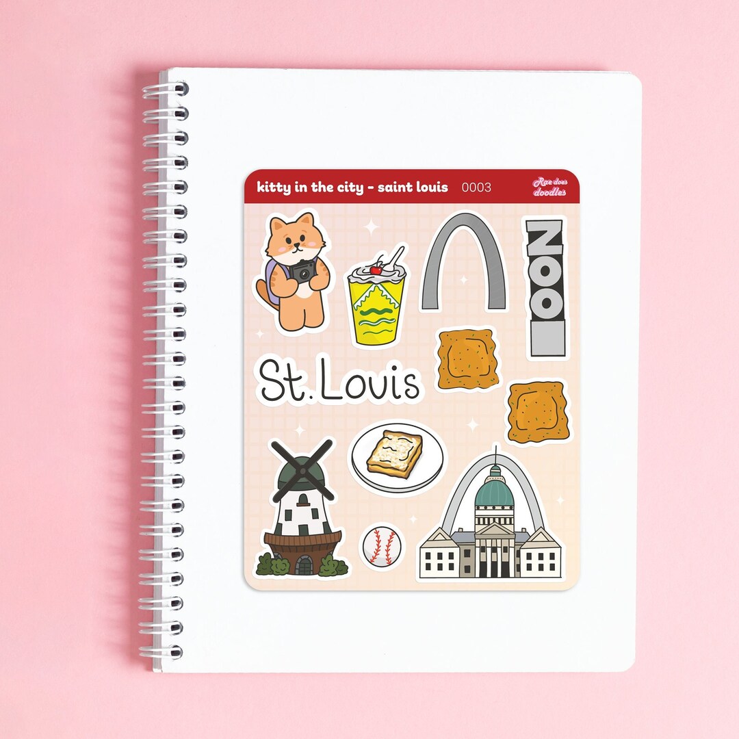 St Louis Stickers - Saint Louis Sticker - Kitty in the City - STL - Etsy