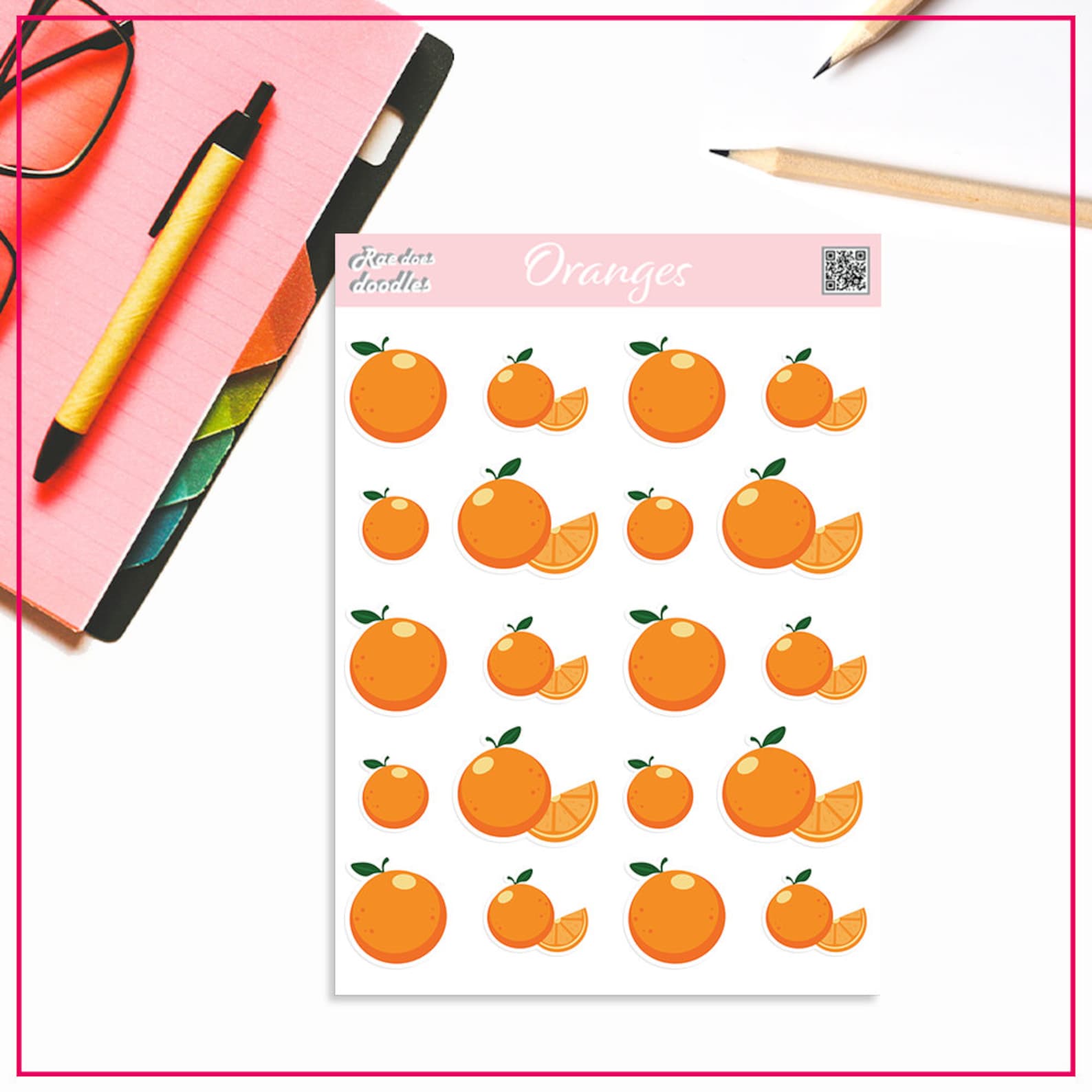 Orange Fruit Stickers - Etsy