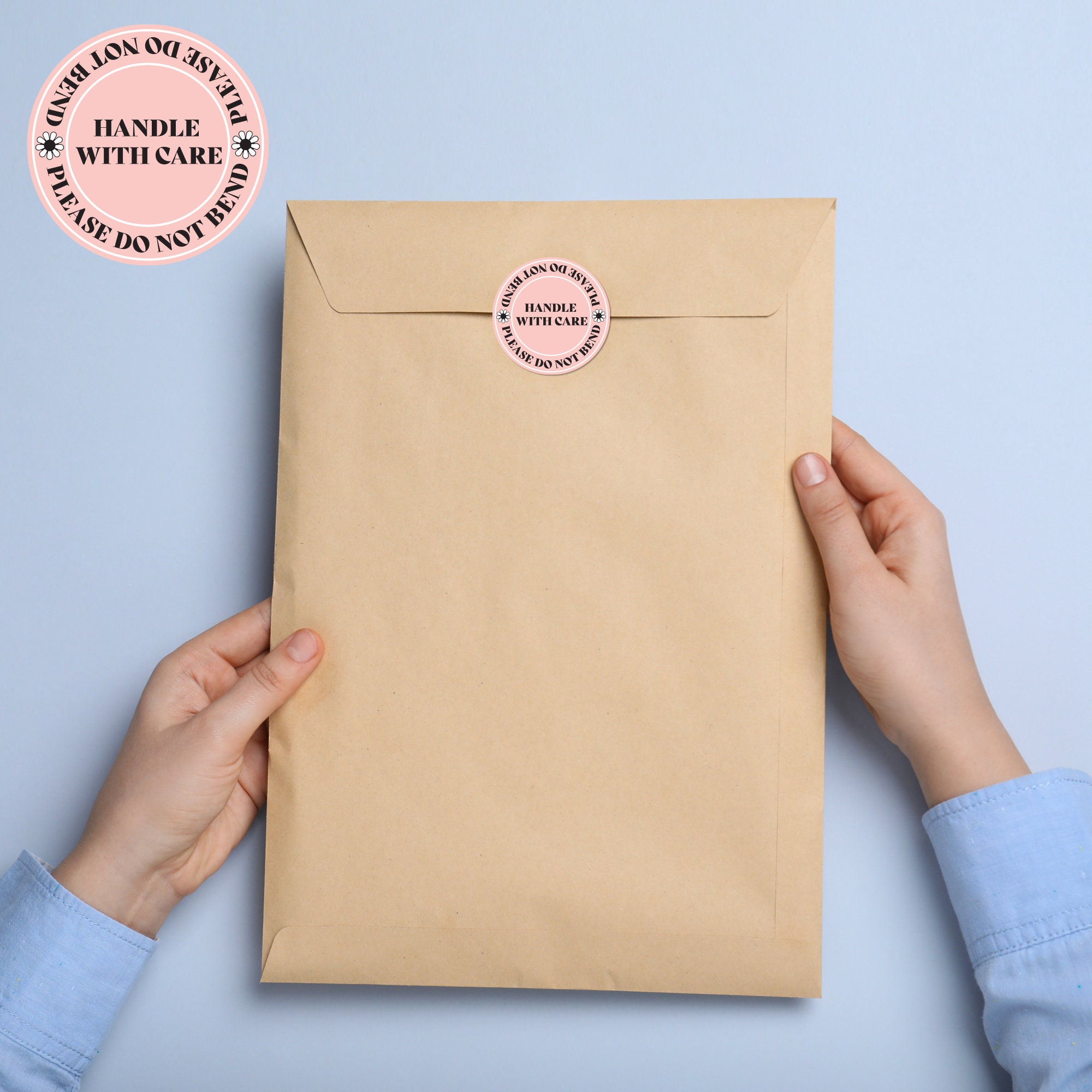 Handle With Care Stickers Do Not Bend Small Business Matte Labels Set ...