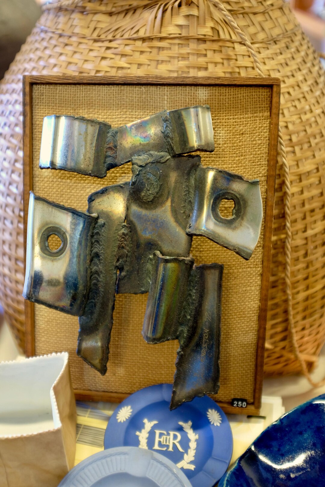 Framed Steel Sculpture on Burlap, Todd Pendleton - Etsy