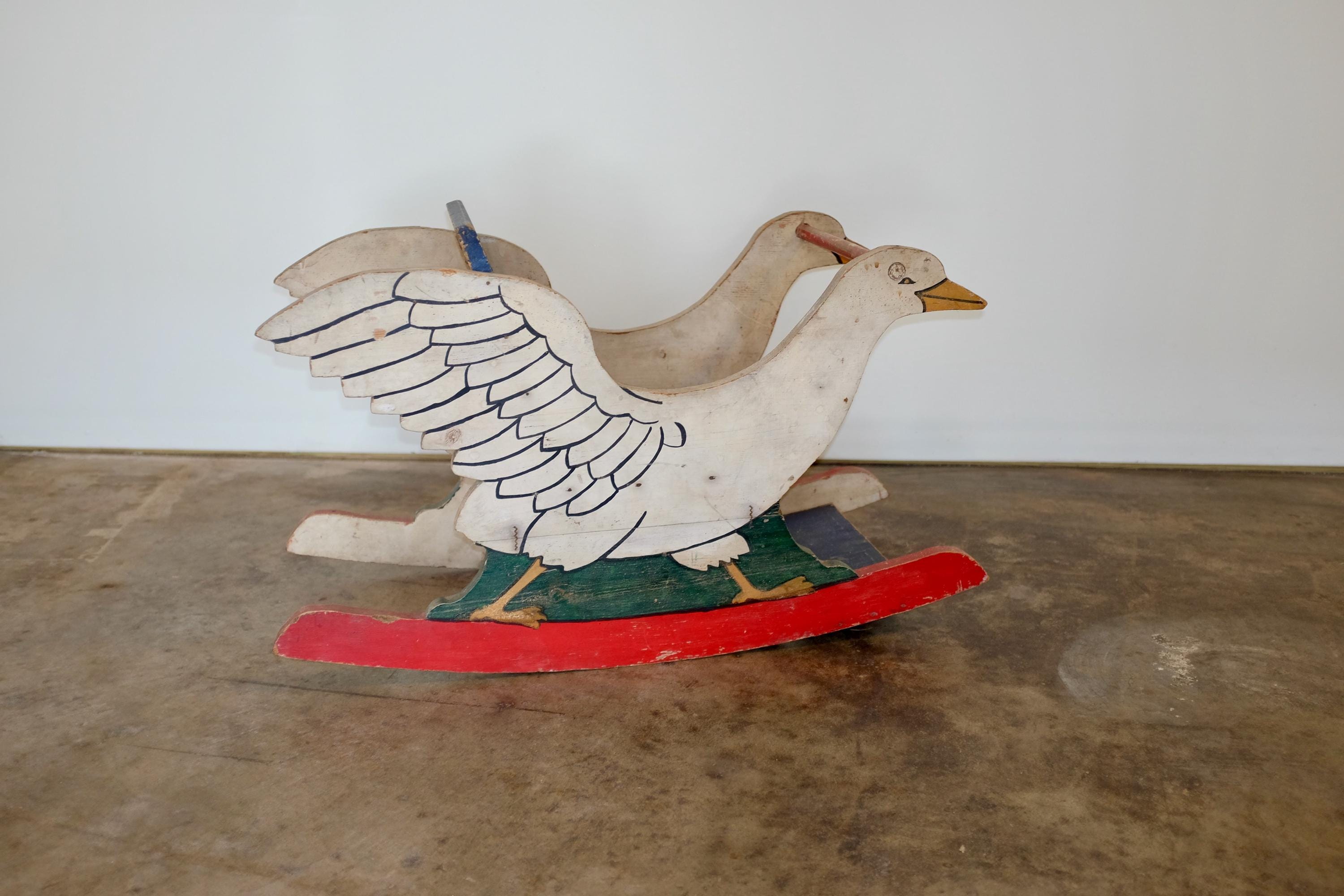 Antique Wood Goose Child's Rocker - Etsy