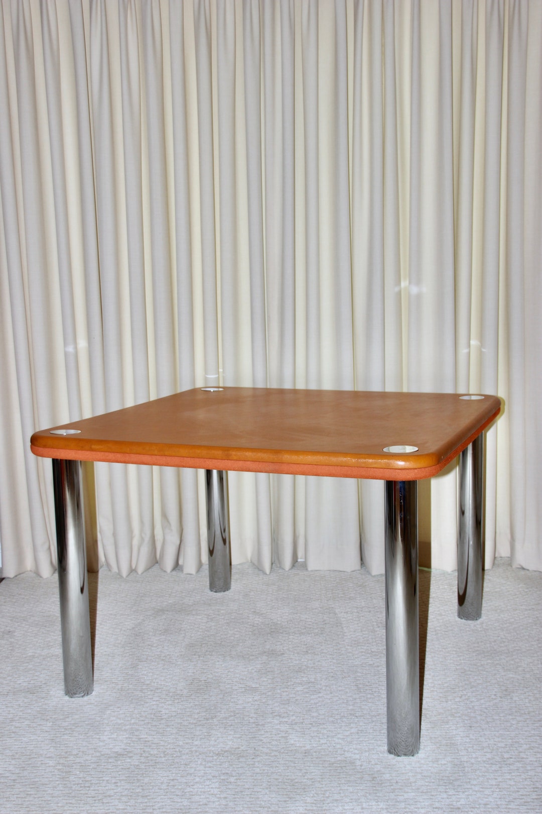 Knoll Attr. Felt and Leather 2-top Game Table - Etsy