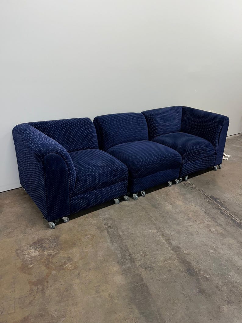 Plump Blue Sectional Sofa - Etsy