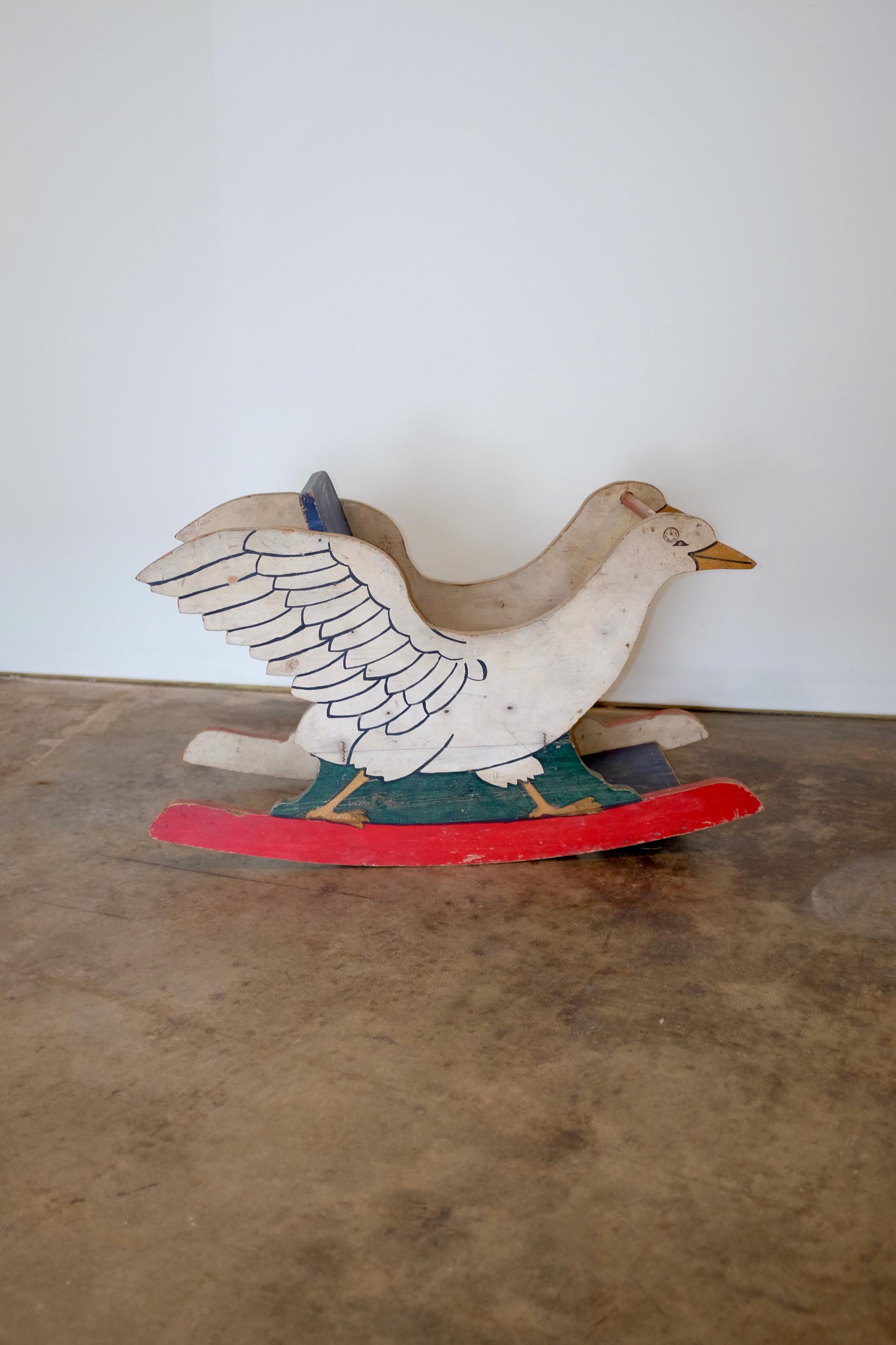 Antique Wood Goose Child's Rocker - Etsy