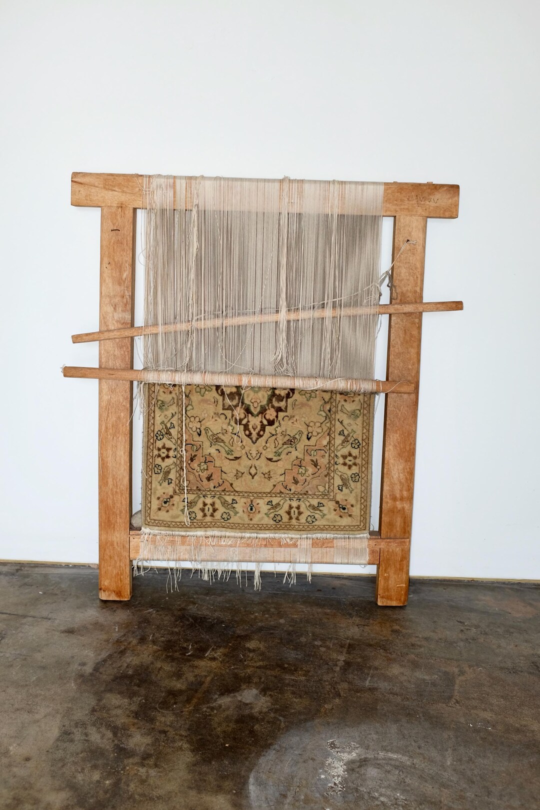 Antique Loom With Tabriz Rug in Progress - Etsy