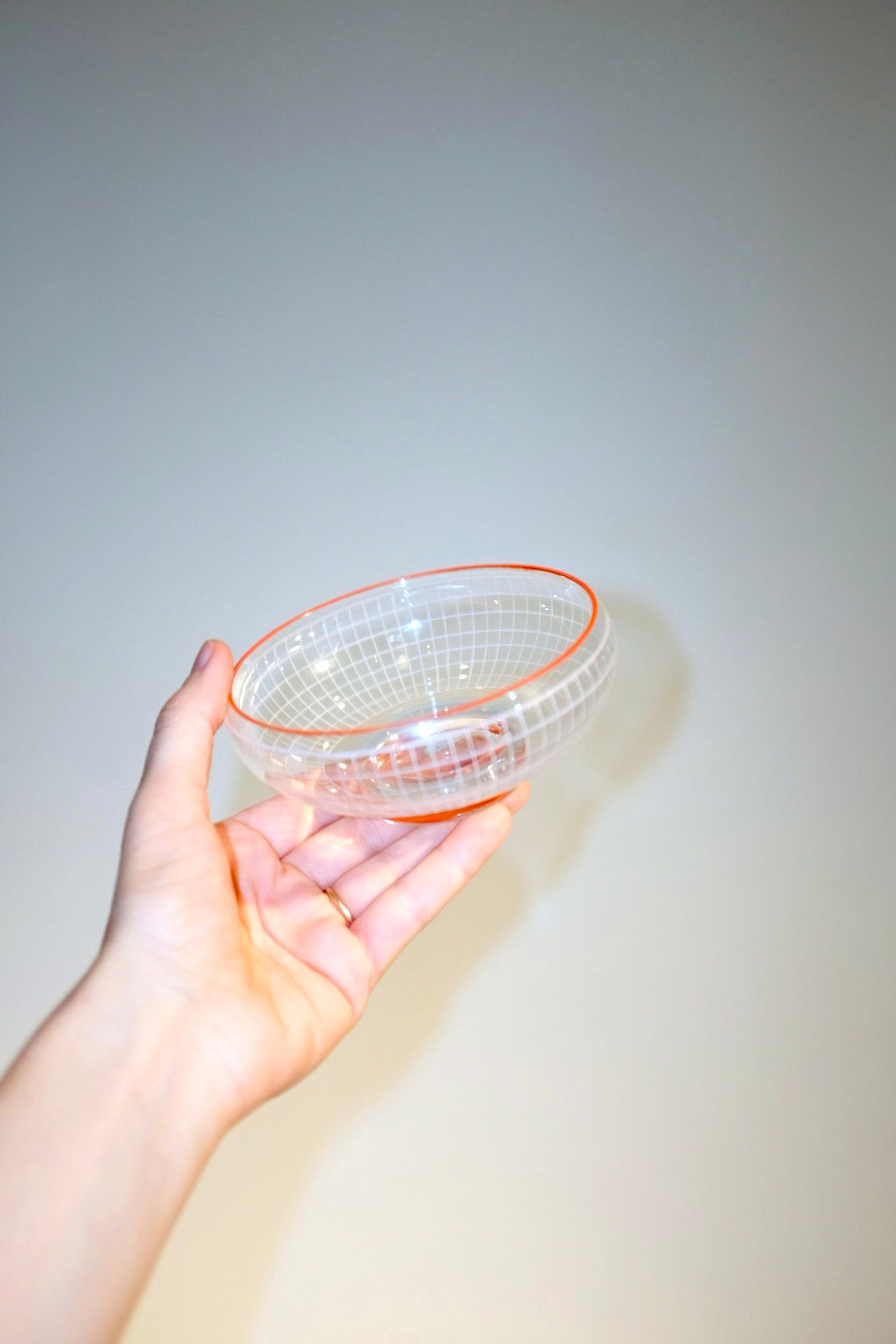 Gridded Art Glass Dish - Etsy