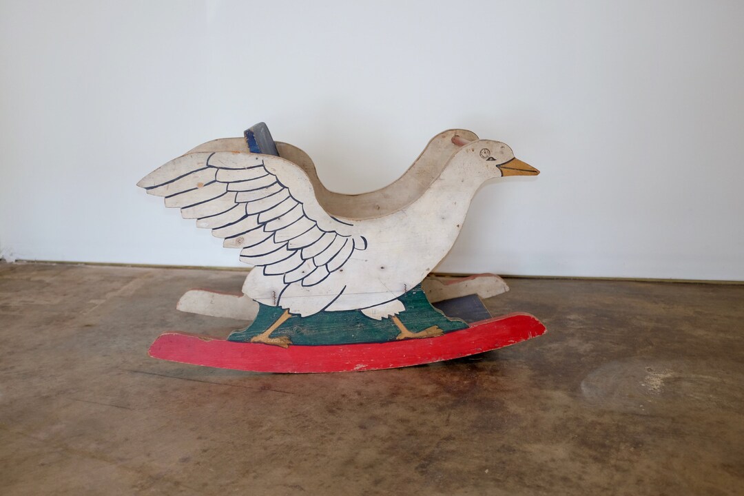 Antique Wood Goose Child's Rocker - Etsy