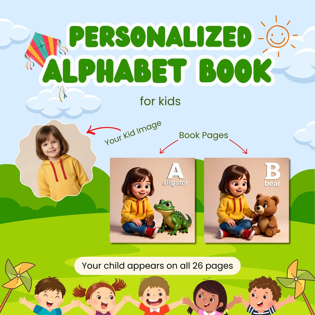 Personalized Alphabet Book for Kids, Custom Photo ABC Book | Animal ...