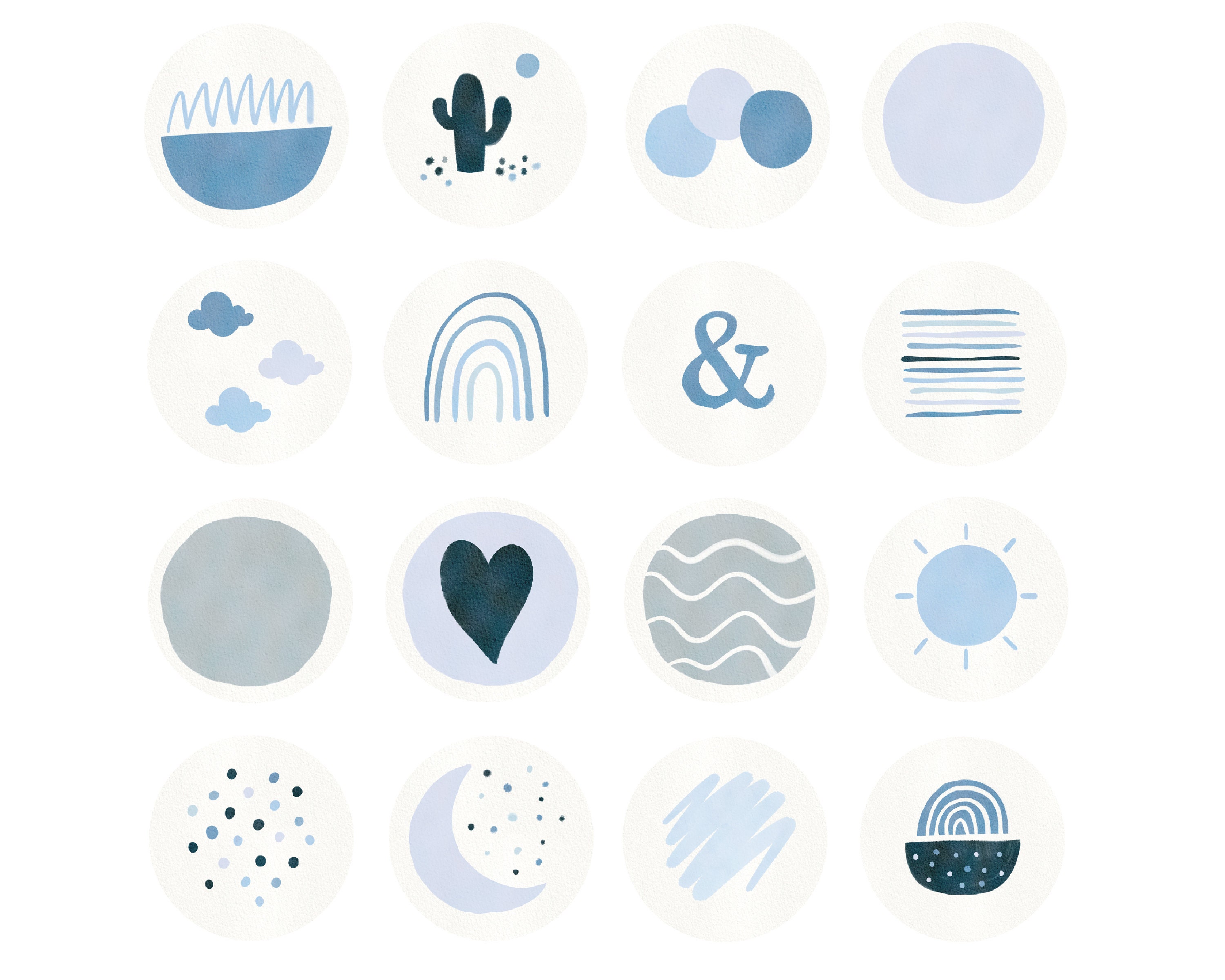 16 Instagram Highlight Covers Blue Blue Instagram Highlight | Etsy