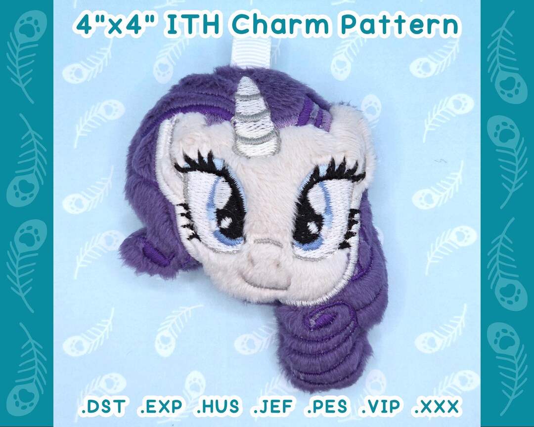 Rarity Inspired Plushie Charm ITH Embroidery Pattern - Etsy