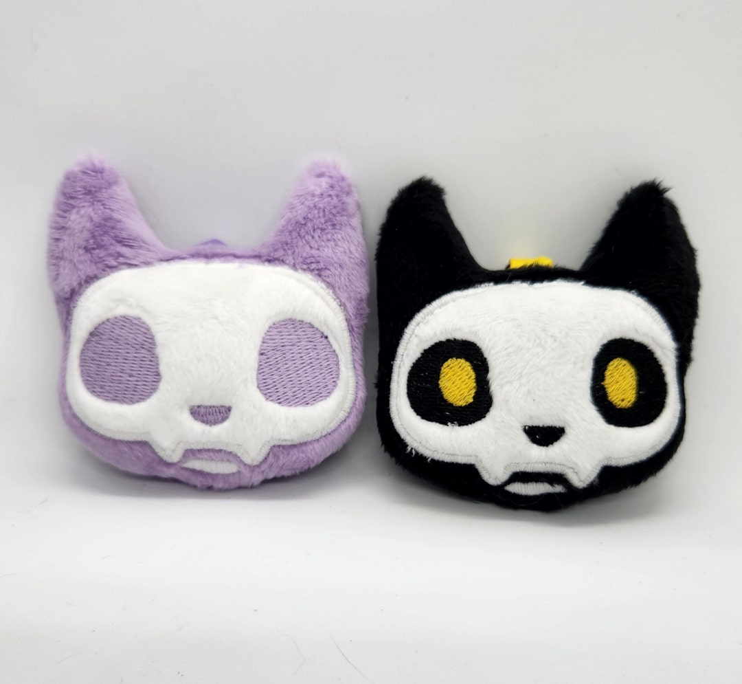 Skeleton Cat Plushie Keychain - Etsy