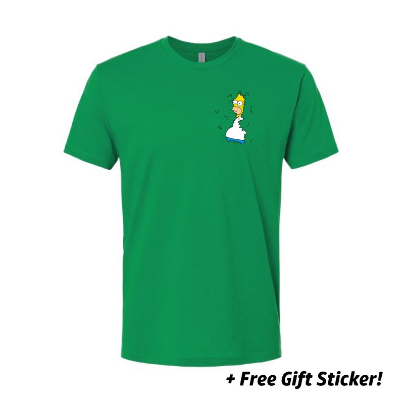 Homer Simpson Bush Exit Meme Tee Shirt bye-bye Bushes two Bad Neighbors ...