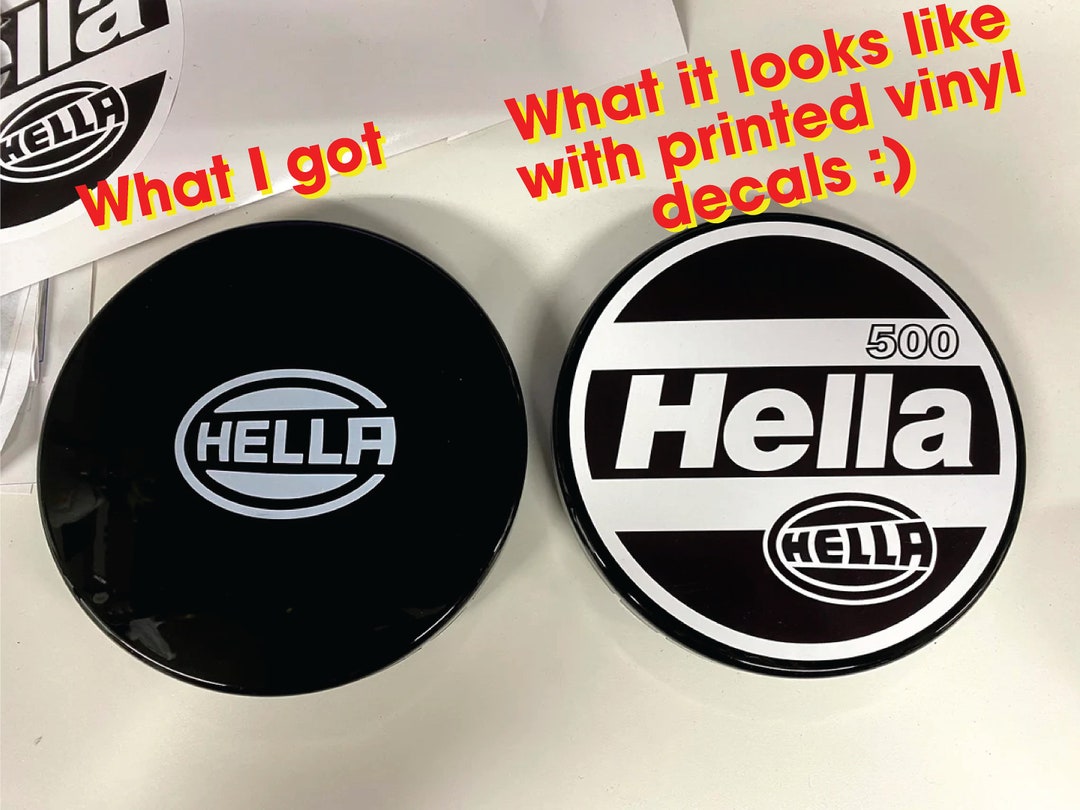 Hella Retro “500” Overlay Printed Vinyl Decal for AUX Fog Light LED ...