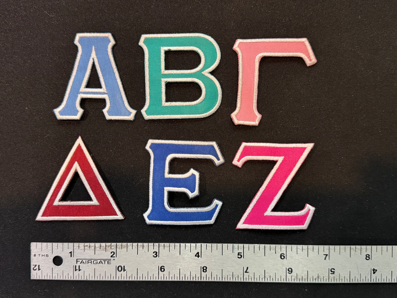 2 Inch Instant Iron-on Greek Alphabet Letters (with White Outline) for ...